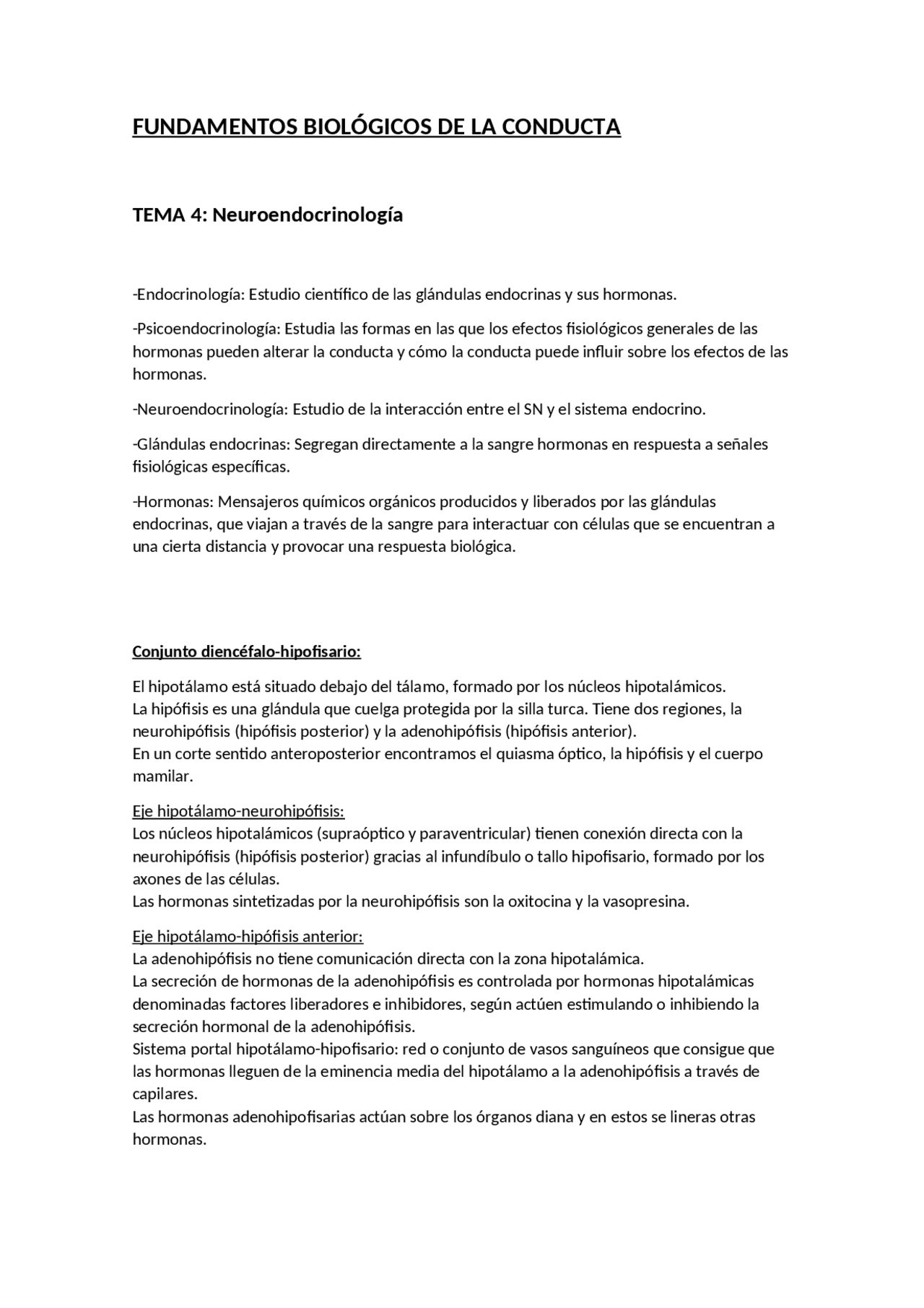 Fbc Tema 4 Endocrinología Docsity