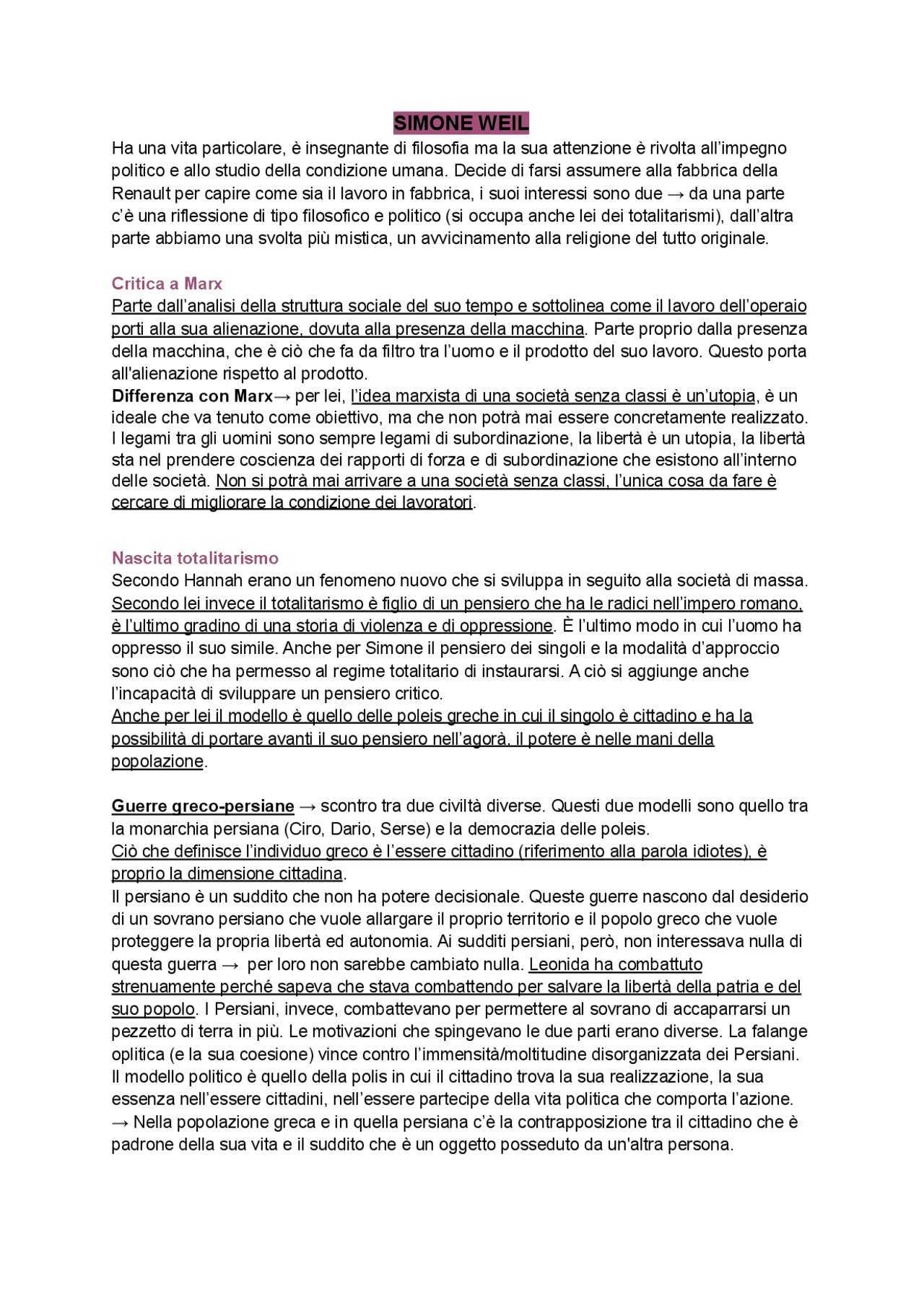 Filosofia Di Simone Weil Docsity