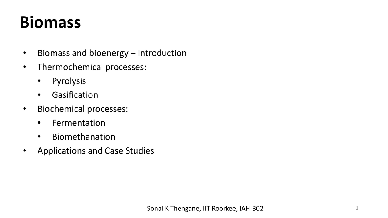 Biomass - Part - 1 | Summaries Energy Efficiency | Docsity