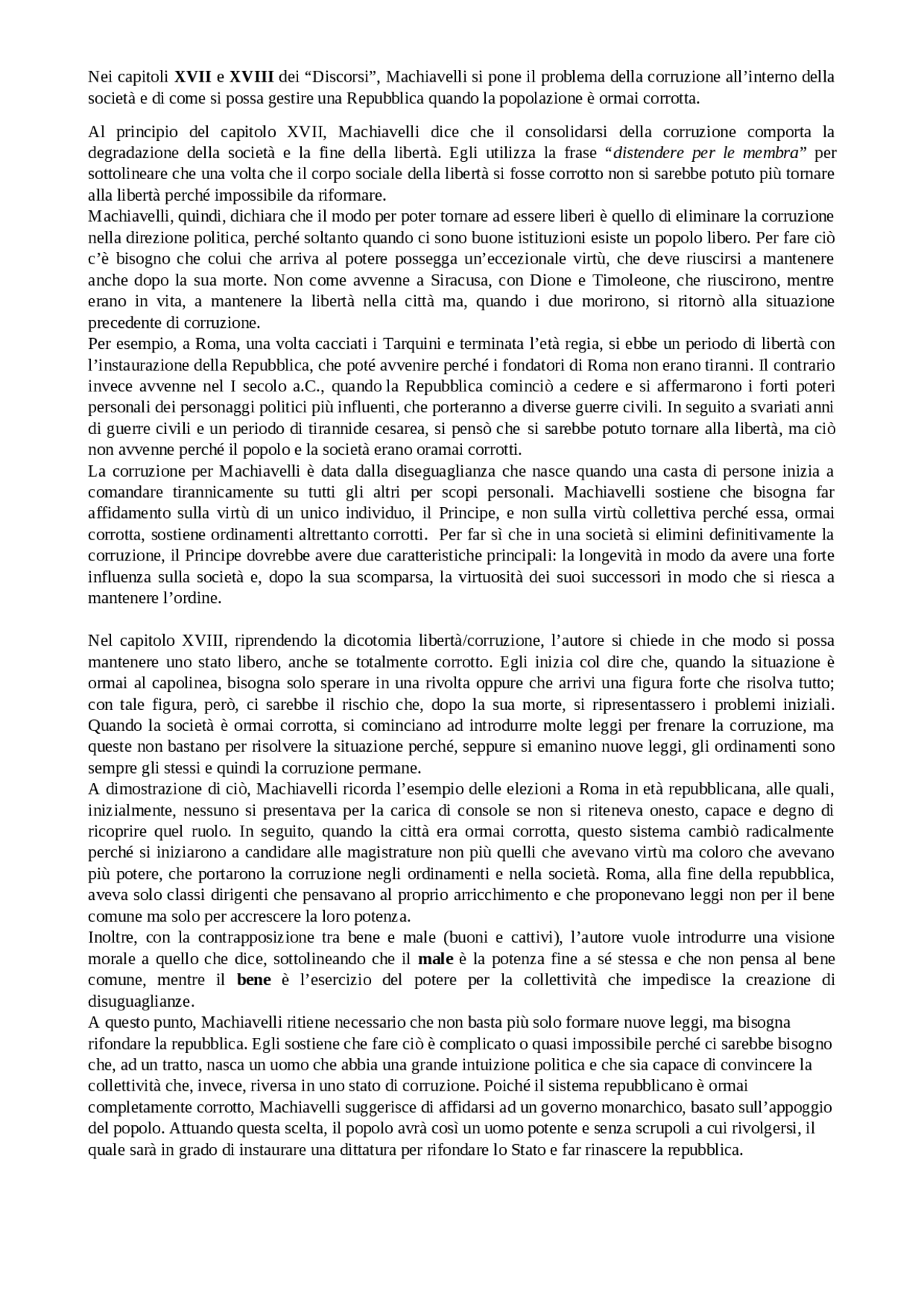 I Discorsi Di Niccolò Machiavelli Docsity