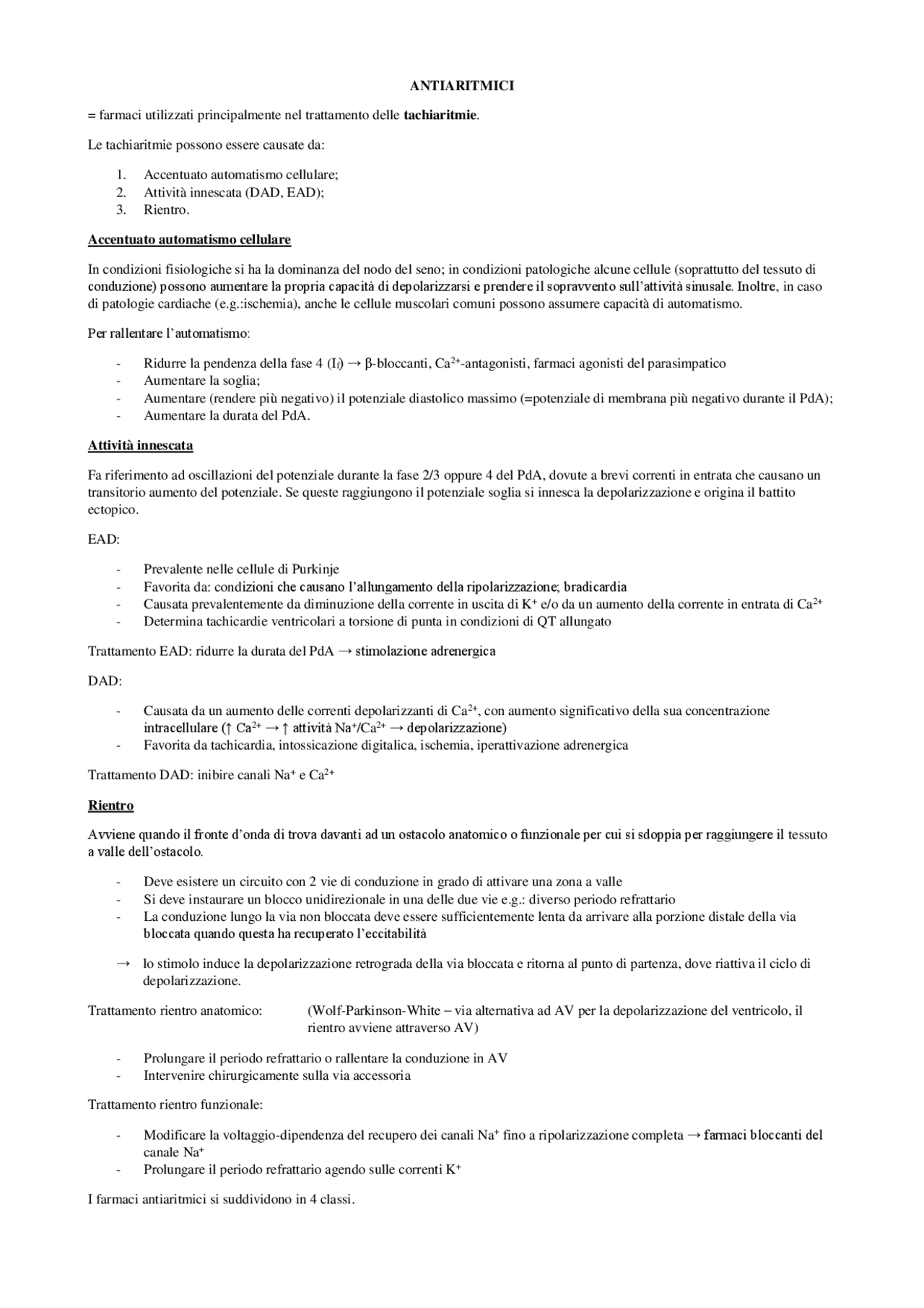 Farmaci antiaritmici - Docsity