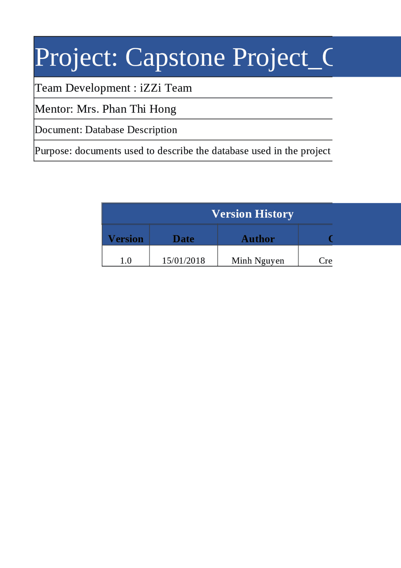 Curriculum Database Description | Exercises Management Information ...