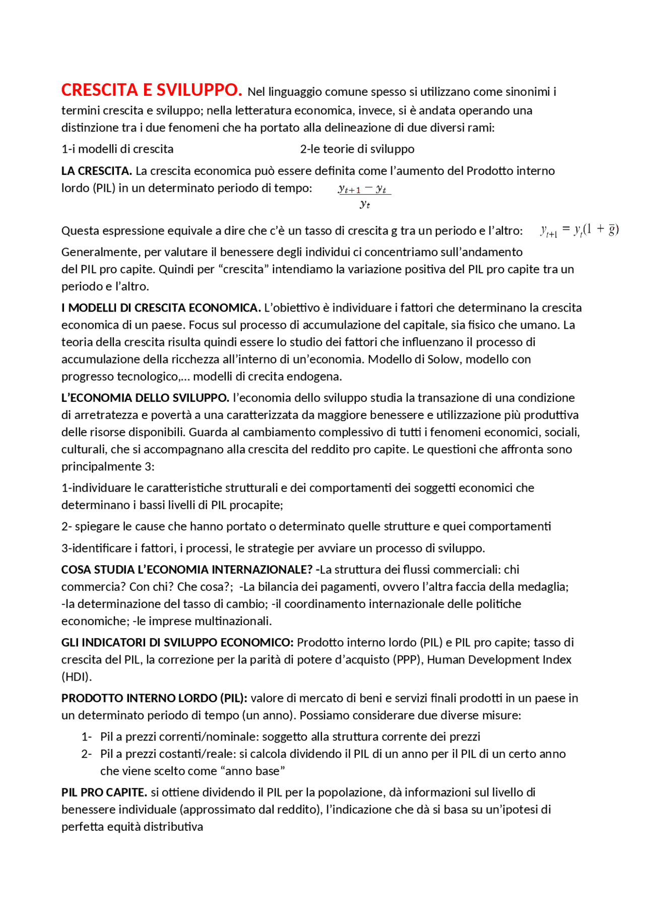 Economia Internazionale Docsity