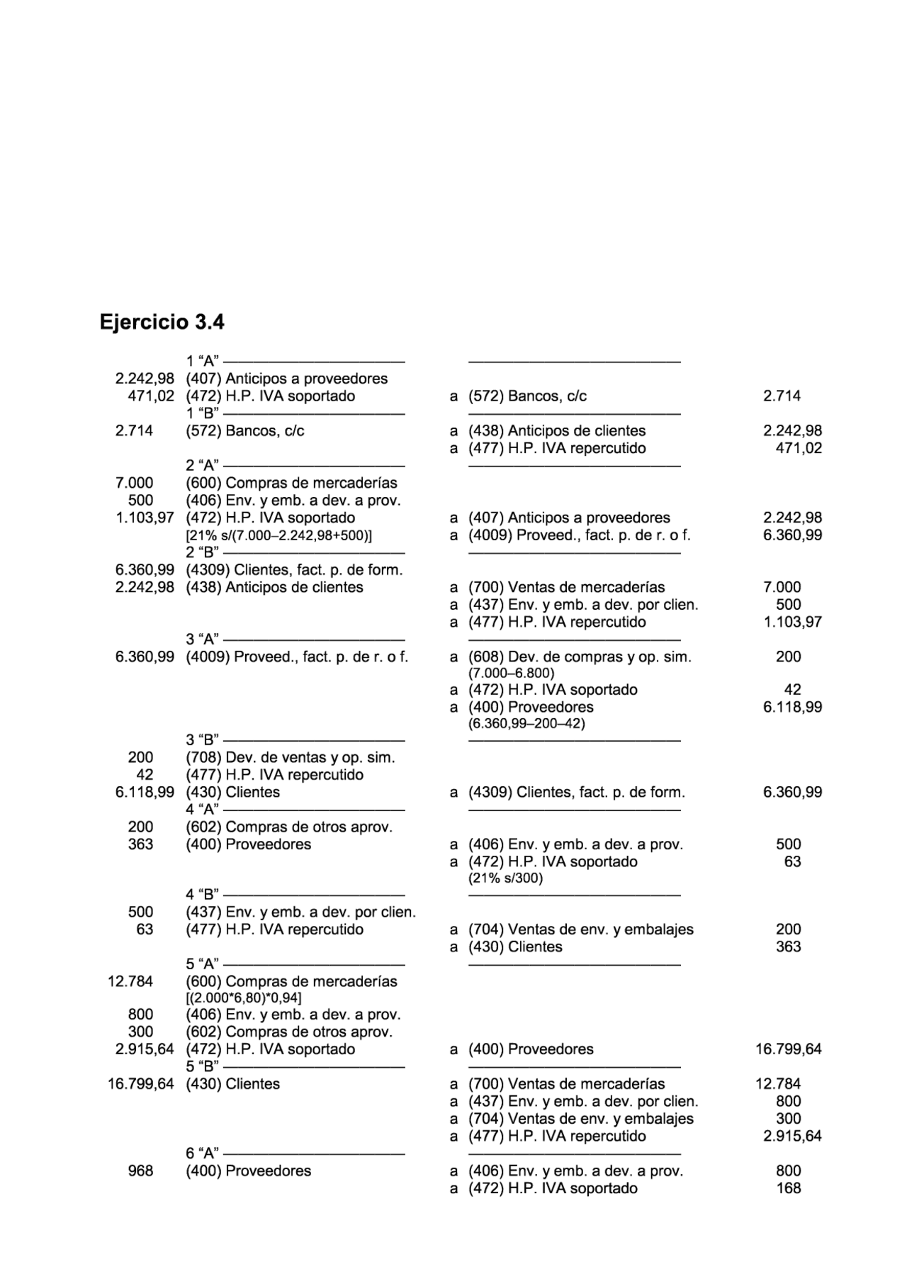 Ejercicios unidad 3 contabilidad y fiscalidad, Paraninfo. 2º Administración y finanzas - Docsity