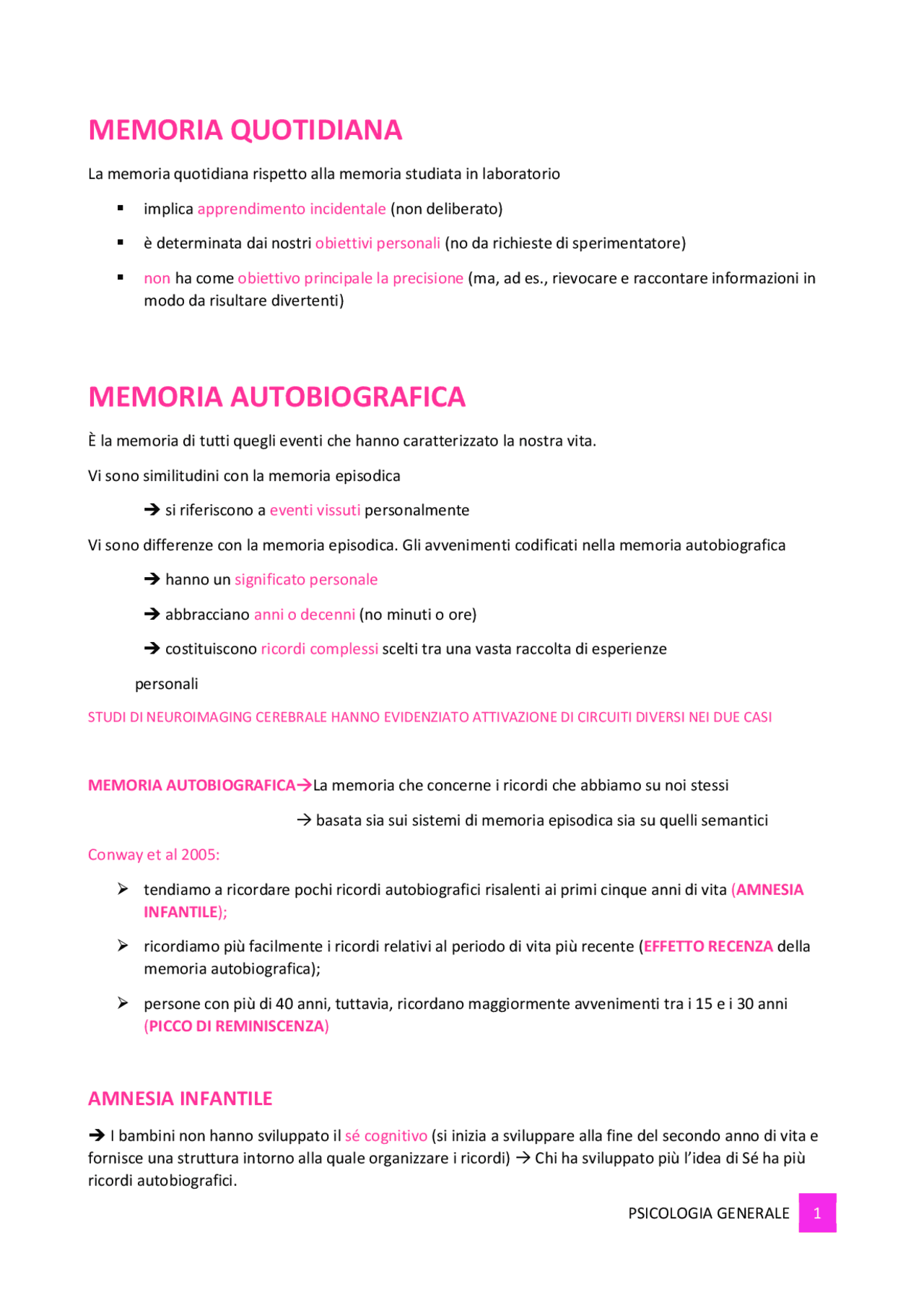 Lezione 17 Psicologia Cognitiva Docsity