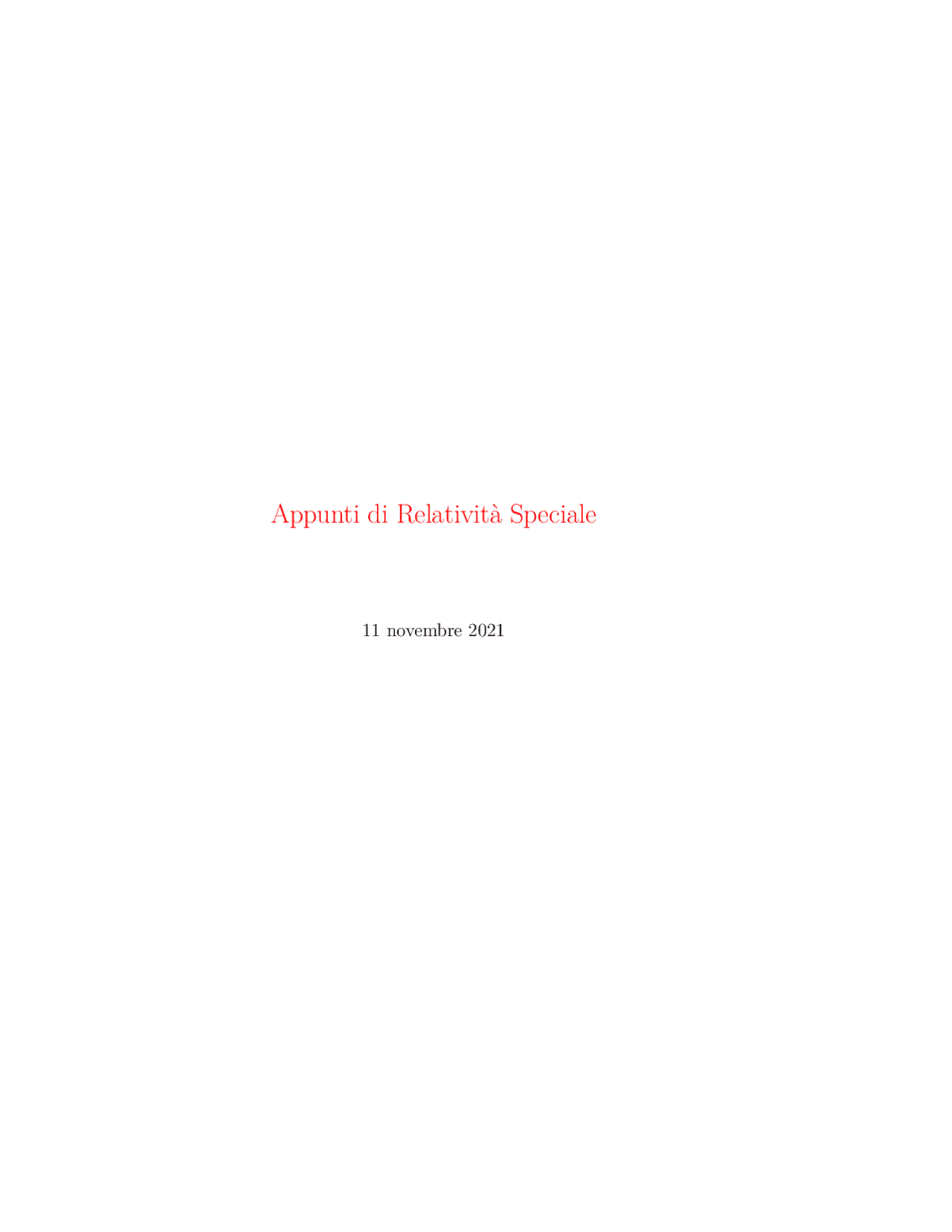 Appunti Di Relatività Ristretta Docsity