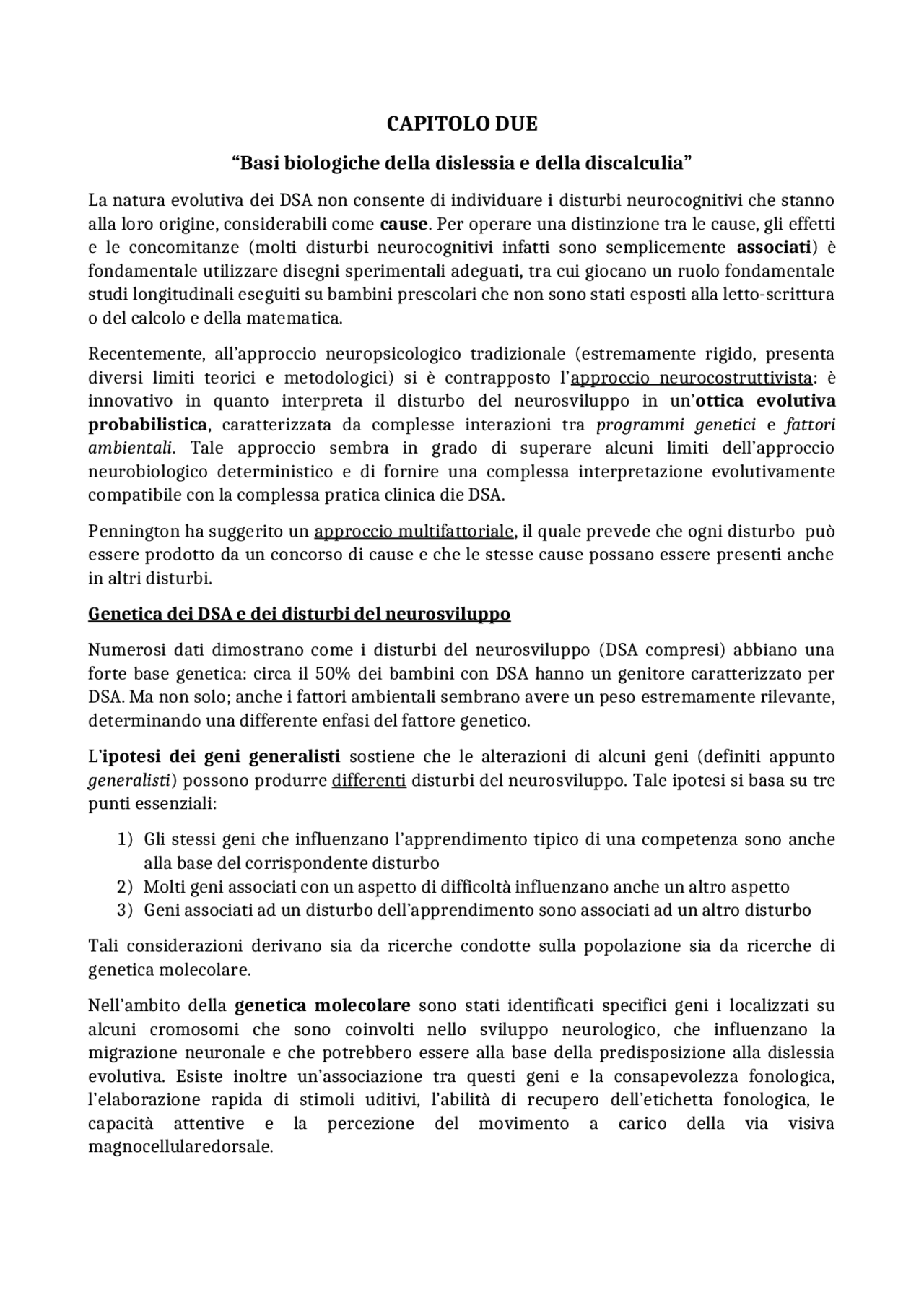 Riassunto Del Manuale I Disturbi Dellapprendimento Cornoldi Docsity