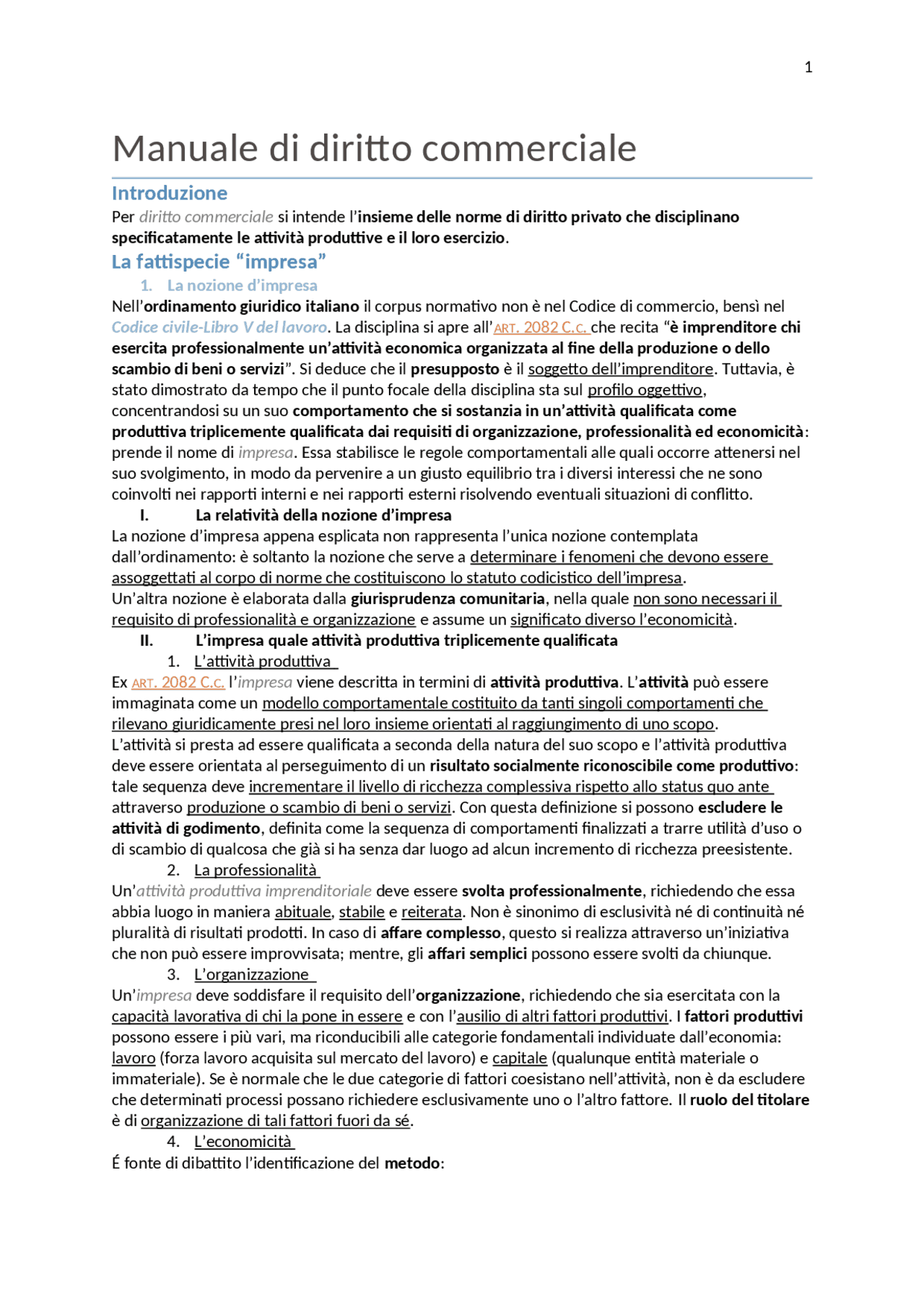 Manuale Di Diritto Commerciale Sbobinature Di Diritto Commerciale