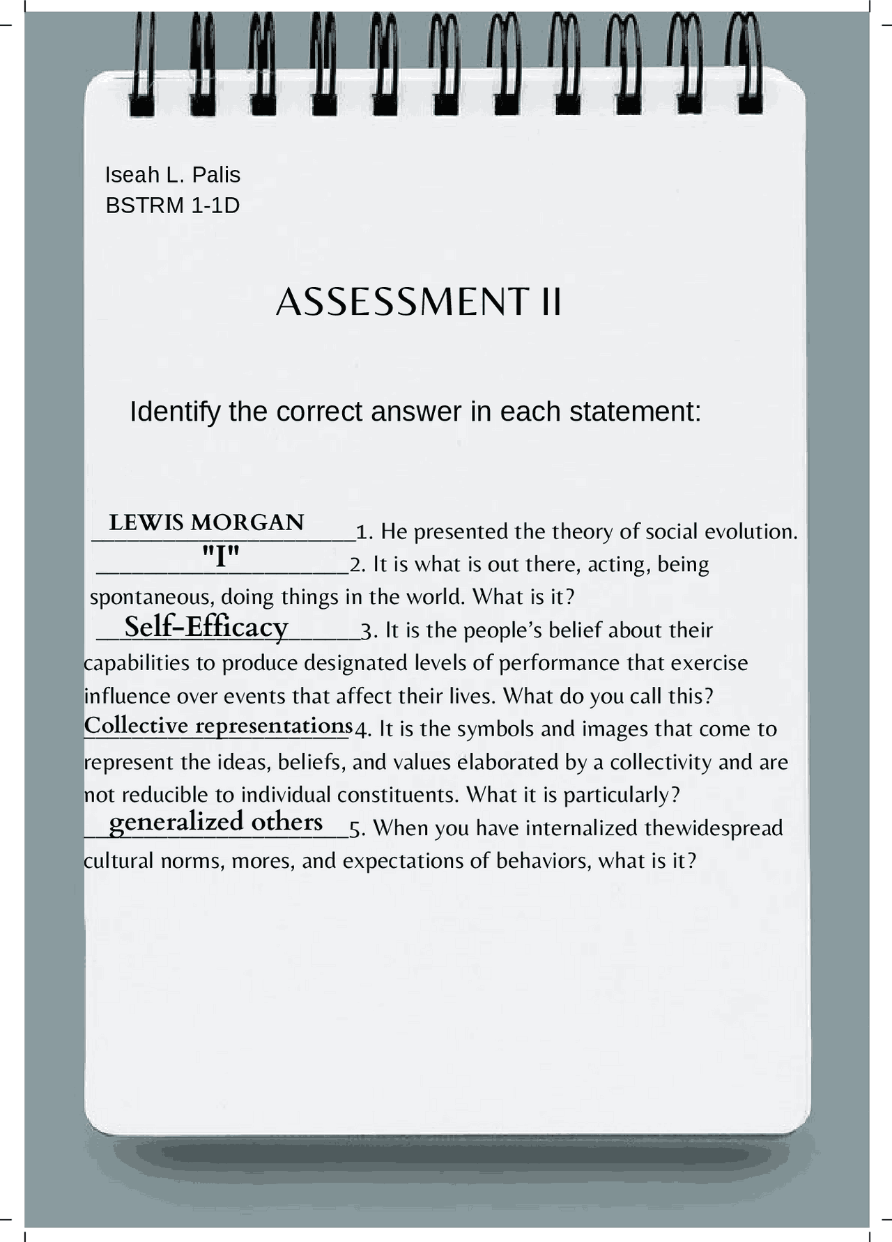 Understanding The Self Docsity