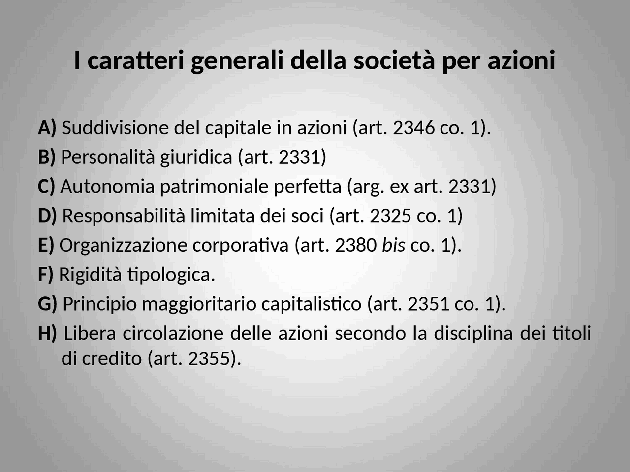 La Società Per Azioni Docsity
