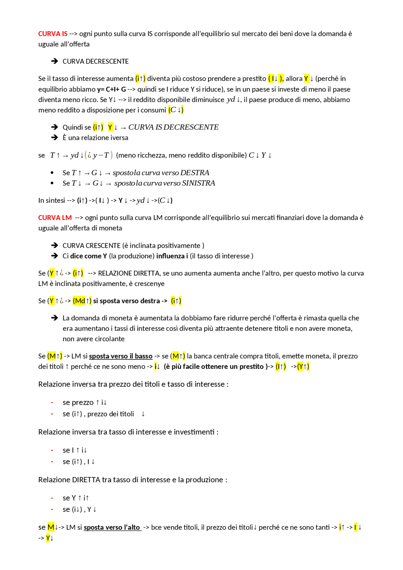 Appunti Modello Is Lm Docsity