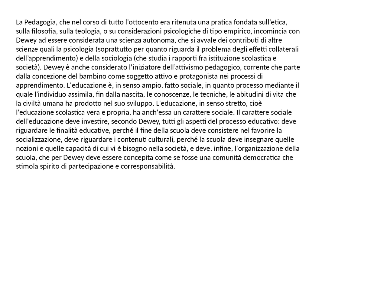 Dewey Pensiero E Teorie Docsity