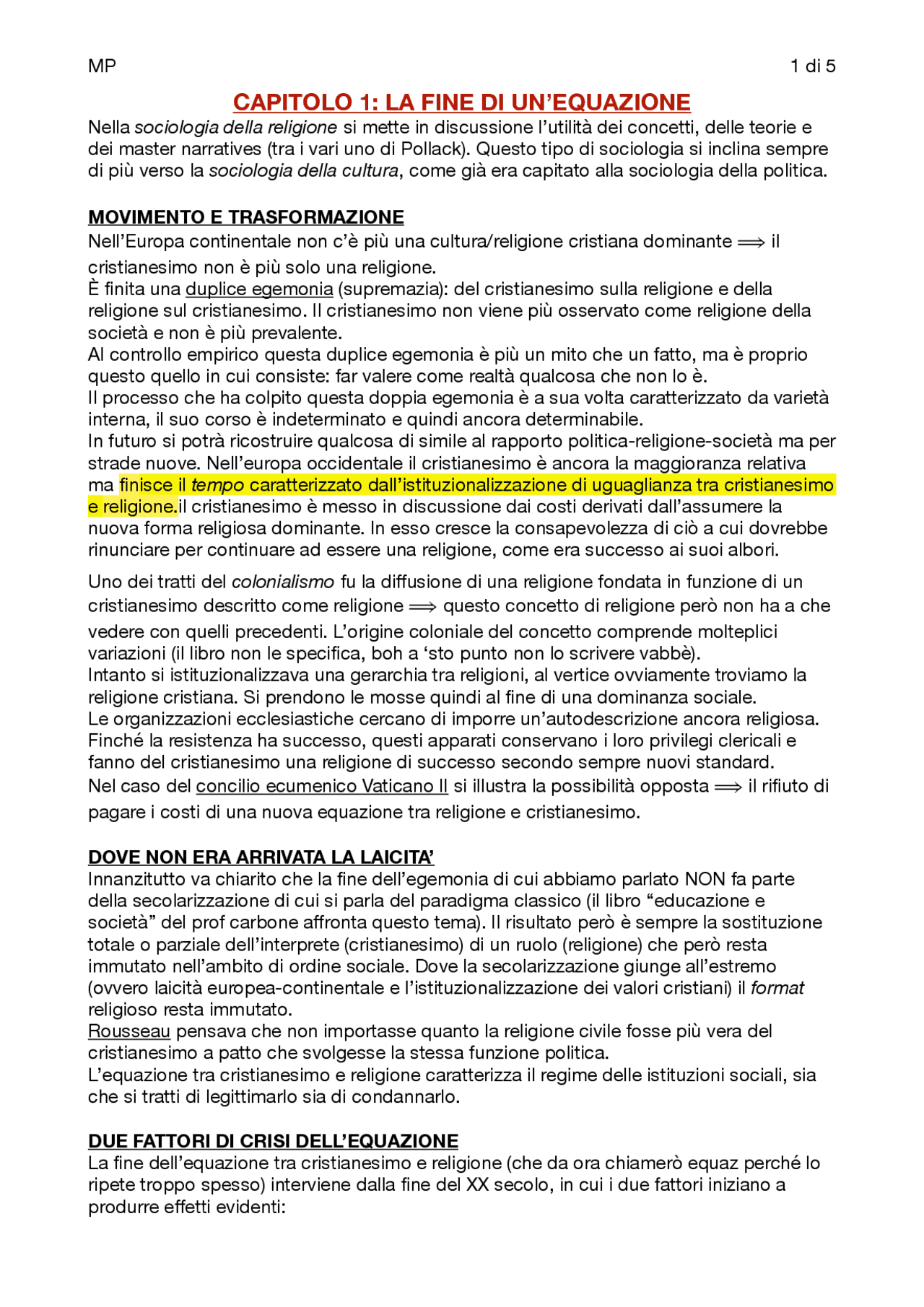 Riassunto Fine Corsa Diotallevi Docsity
