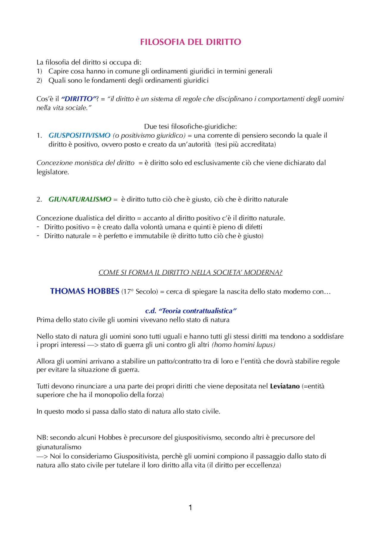 Appunti Filosofia Del Diritto Docsity