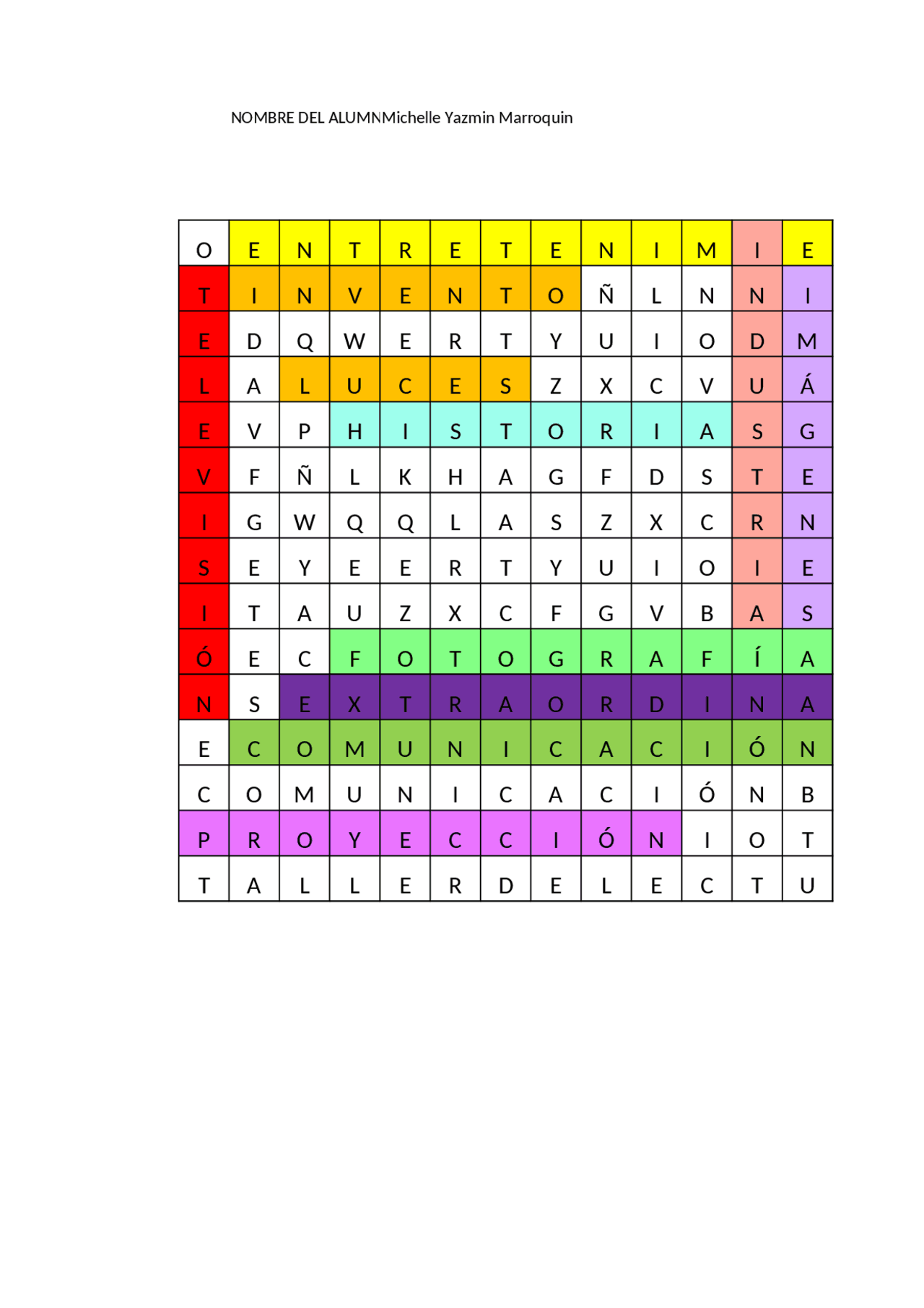 Sopa de letras resuelto - Docsity
