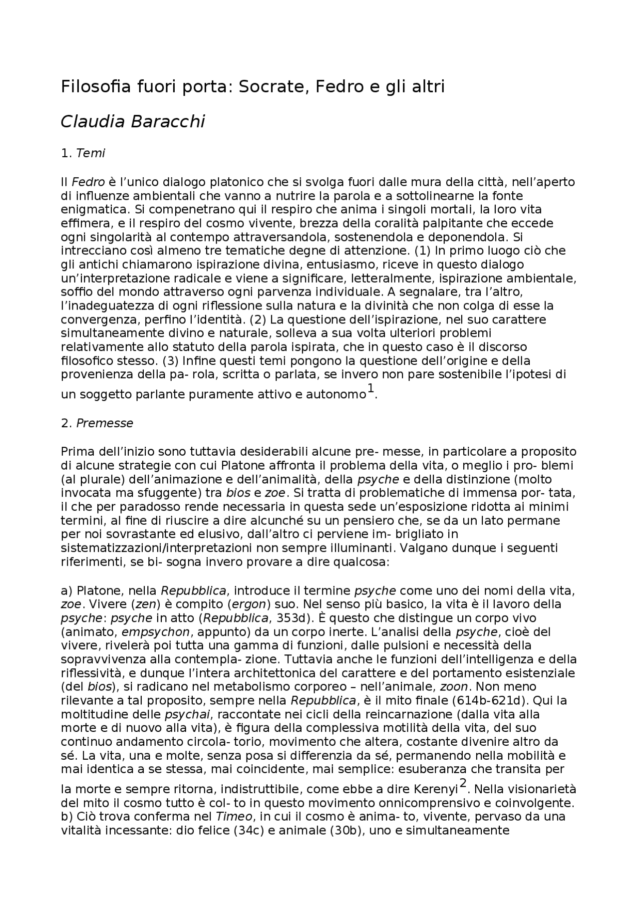 Fedro Riassunto Delle Parti Importanti Docsity