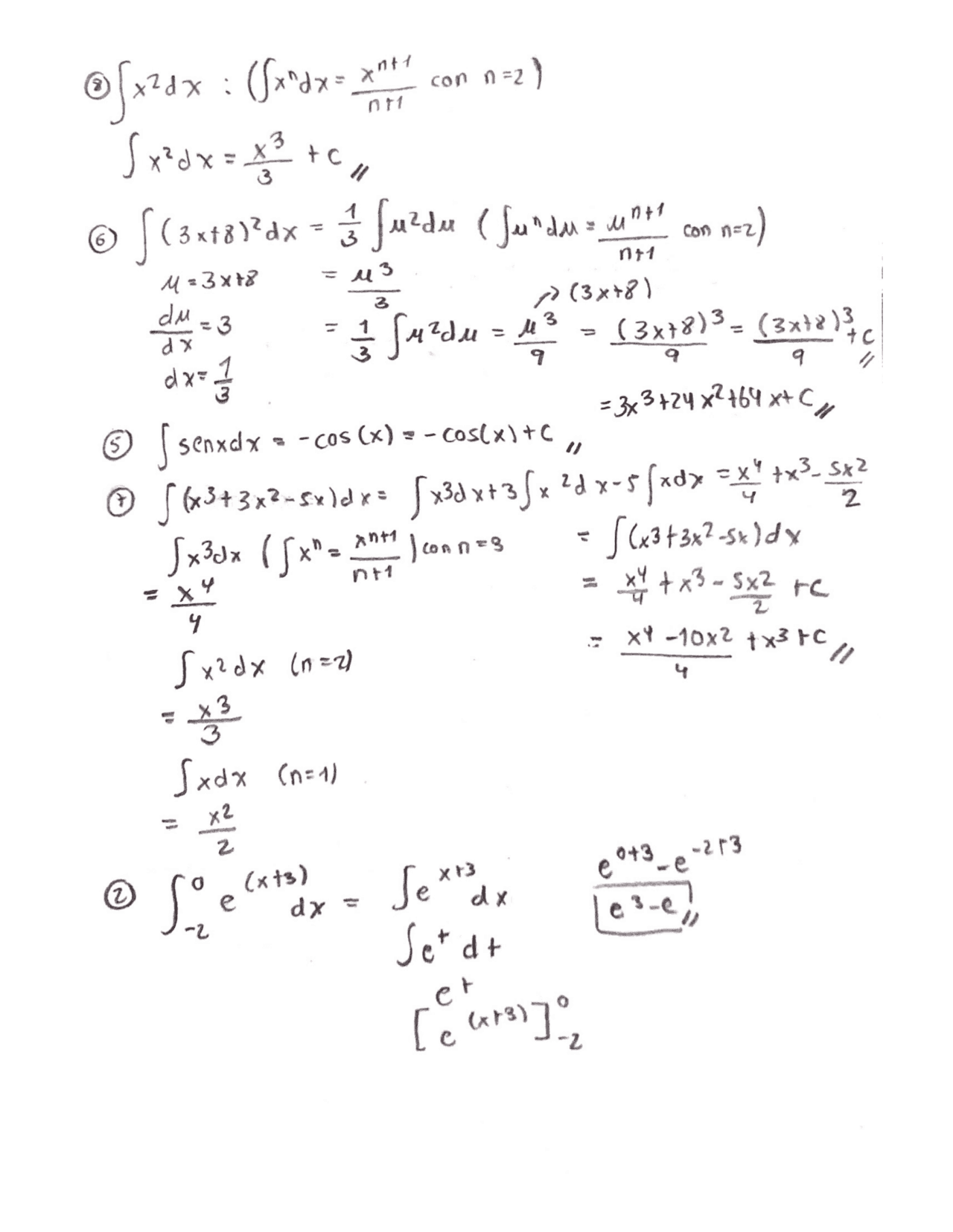 Calculo I, ejercicios de ejemplo para la solución de integrales - Docsity