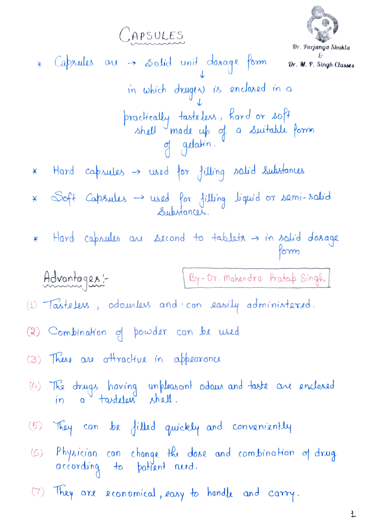 Short note on capsule and its classification and manufacturing - Docsity