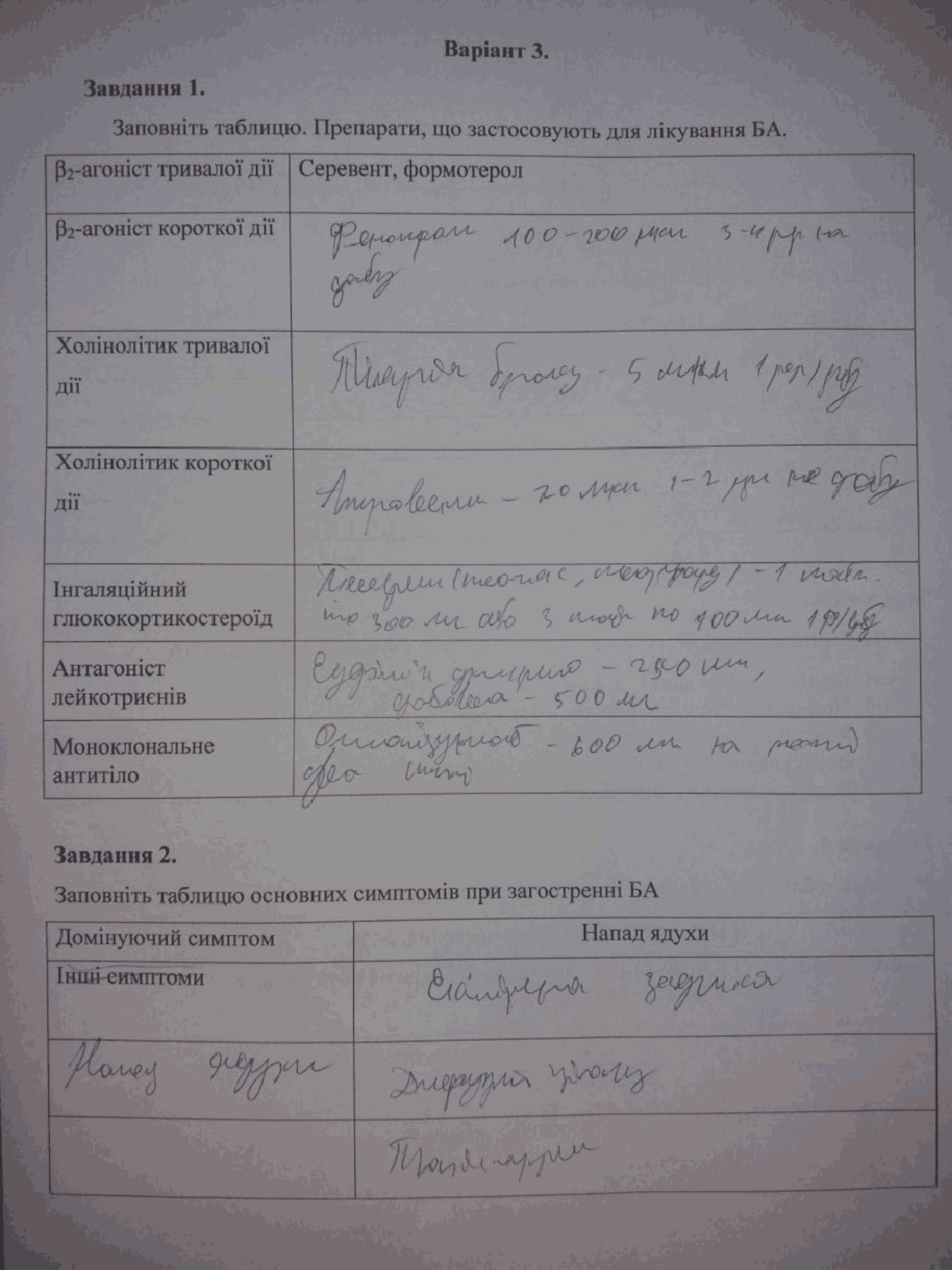 Бронхіальна астма терапія Docsity