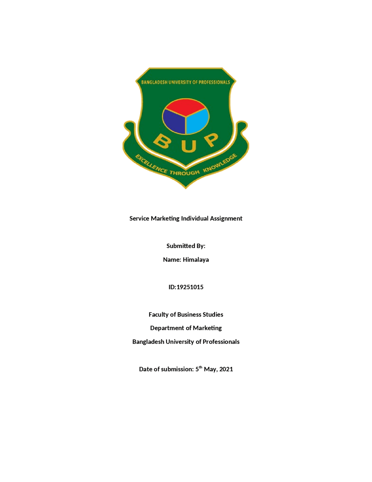 Service Marketing Assignment Docsity