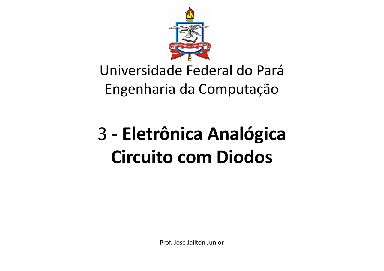 Eletrônica Analógica Exercises Analog Electronics Docsity