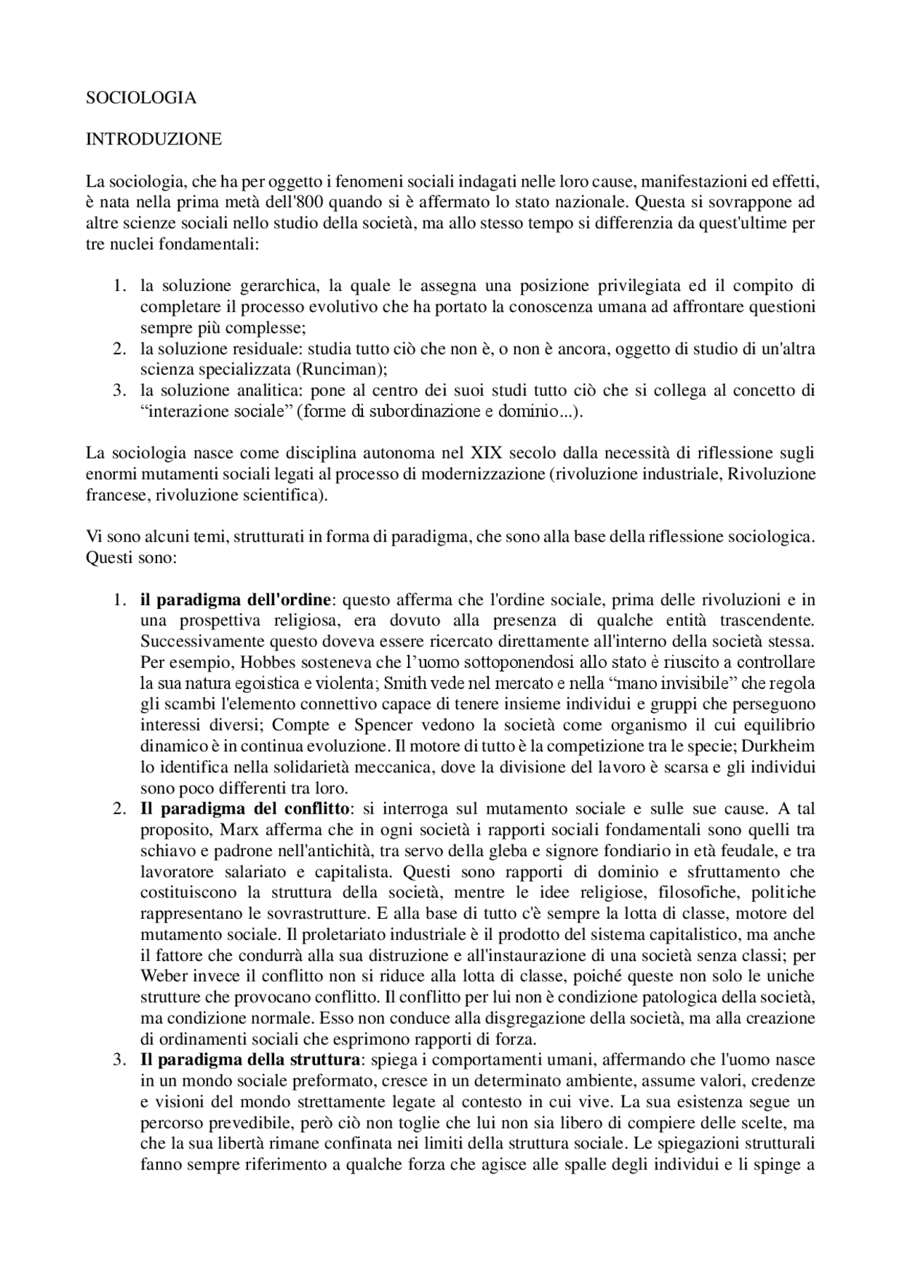 Riassunto Libro Sociologia Docsity