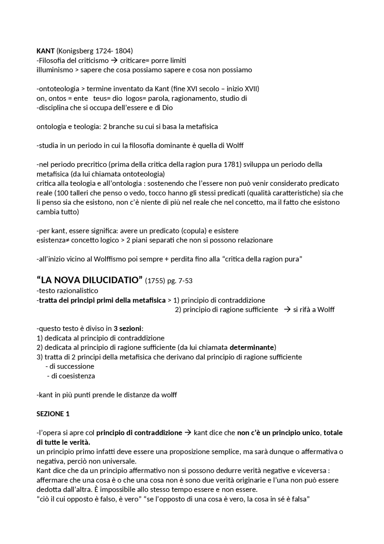 Appunti Kant Vita E Opere Docsity