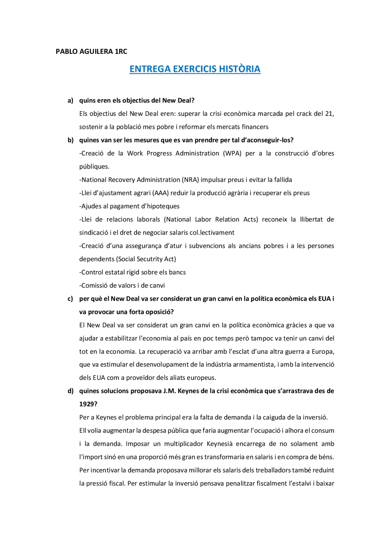 Ejercicios Historia De España Ejercicios De Historia De España Docsity