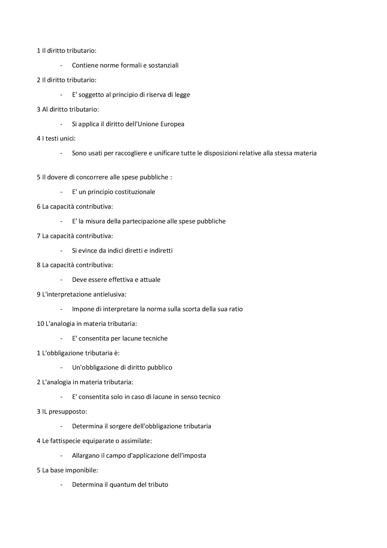 Prove Di Esame Test Completo Diritto Tributario Scienze Giuridiche