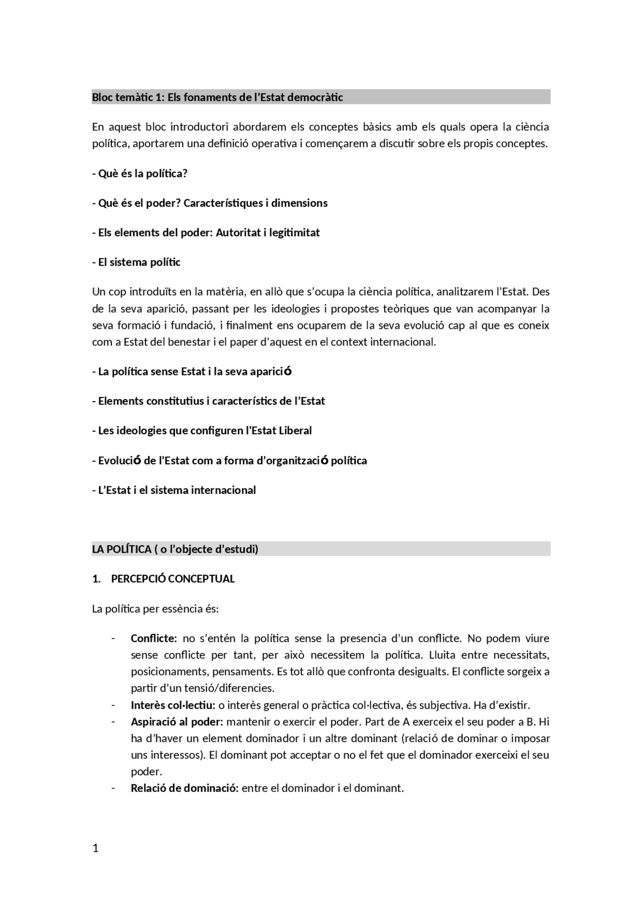 Bloque 1 Ciencias PolÍticas Ub Docsity