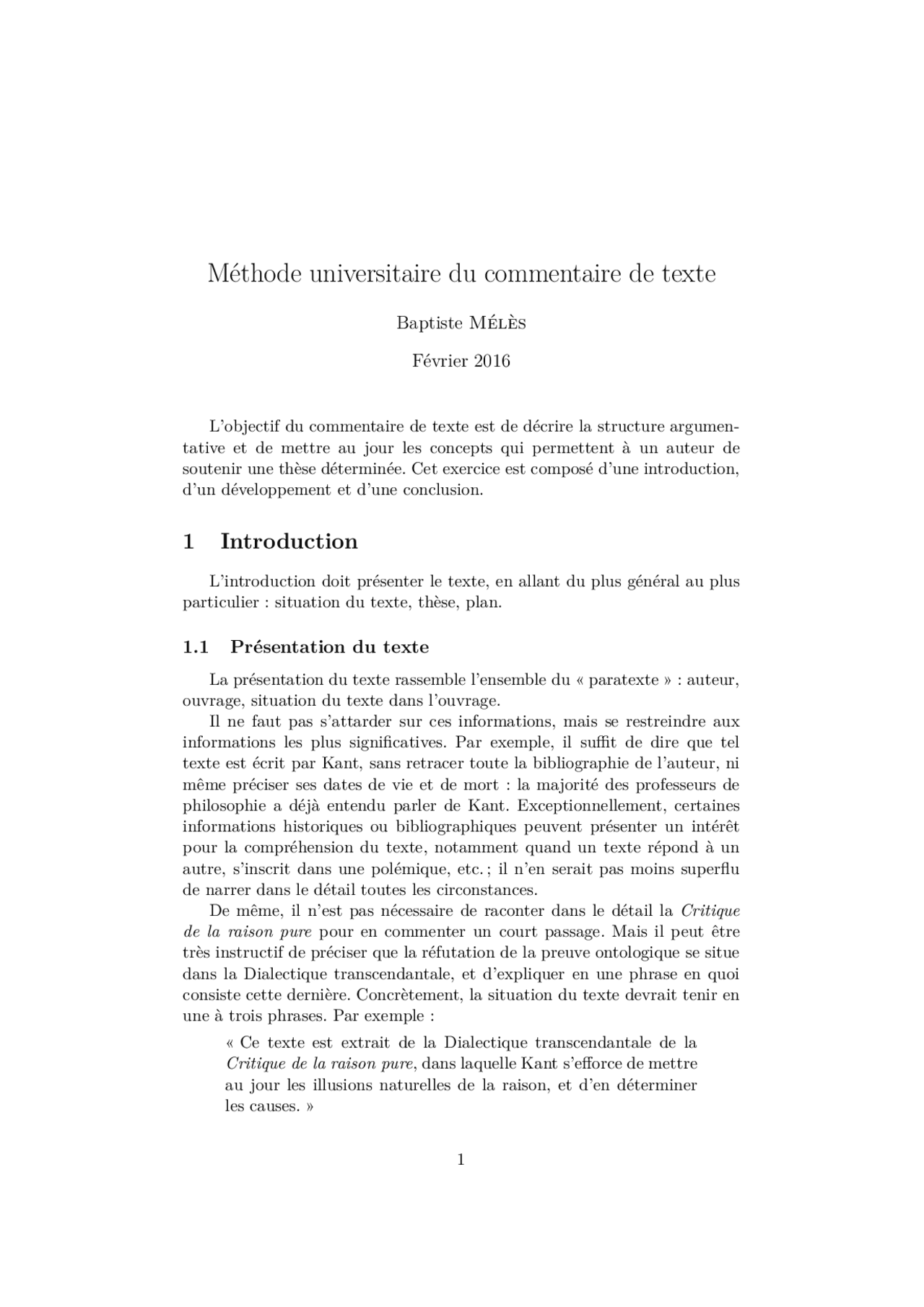 Méthode universitaire du commentaire de texte | Guide, Projets, Recherche Philosophie - Docsity