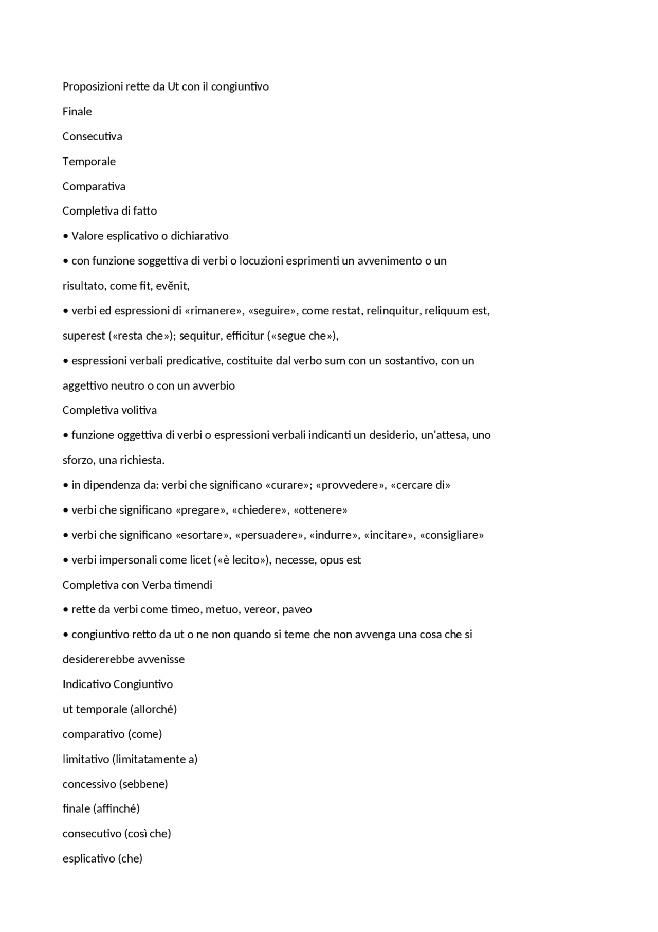 Proposizioni subordinate latino - Docsity