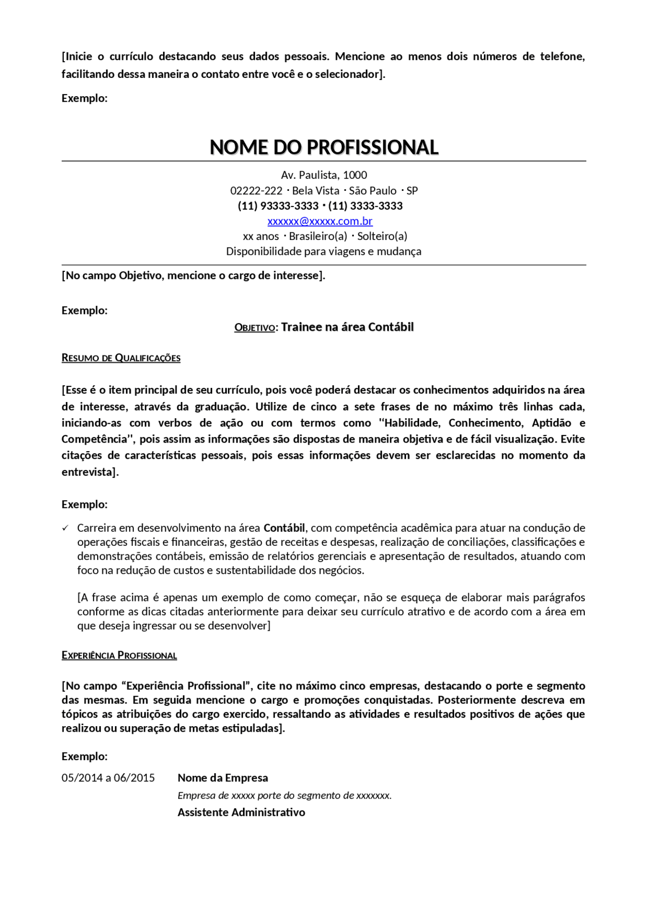 Como fazer um curriculo - Docsity