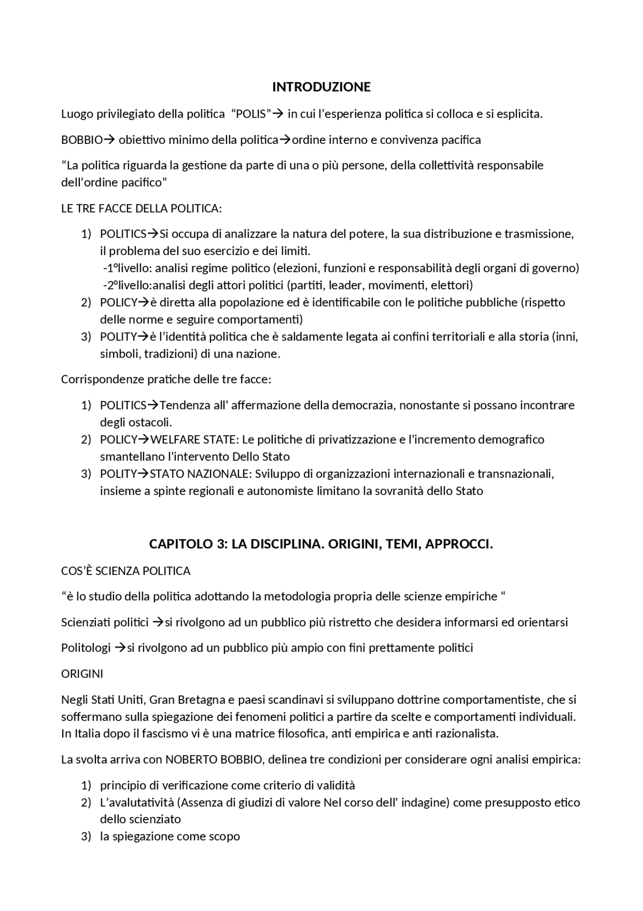 Riassunto Manuale Scienze Politiche Docsity