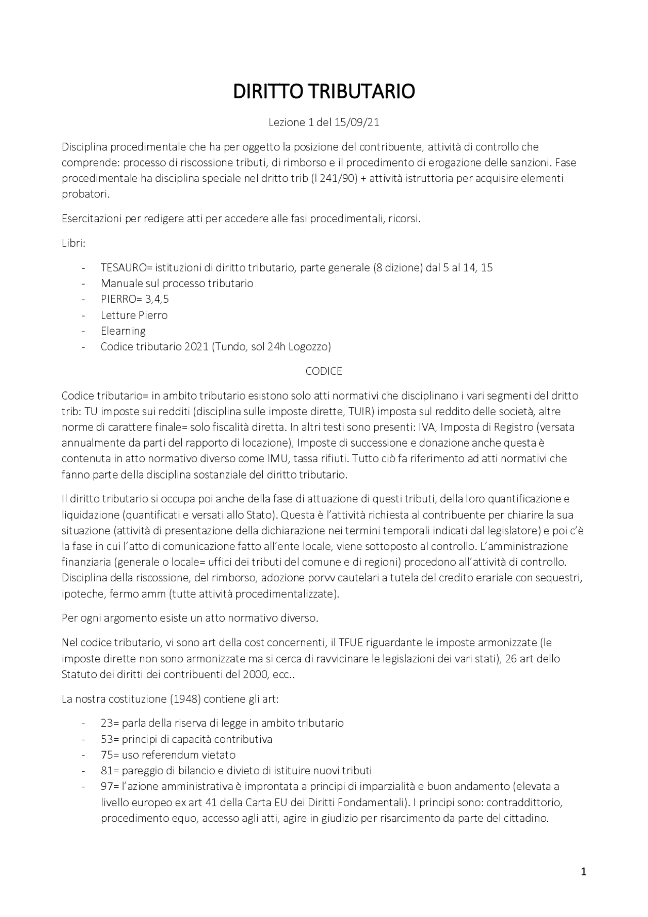 Appunti Di Diritto Tributario Appunti Di Diritto Tributario Docsity