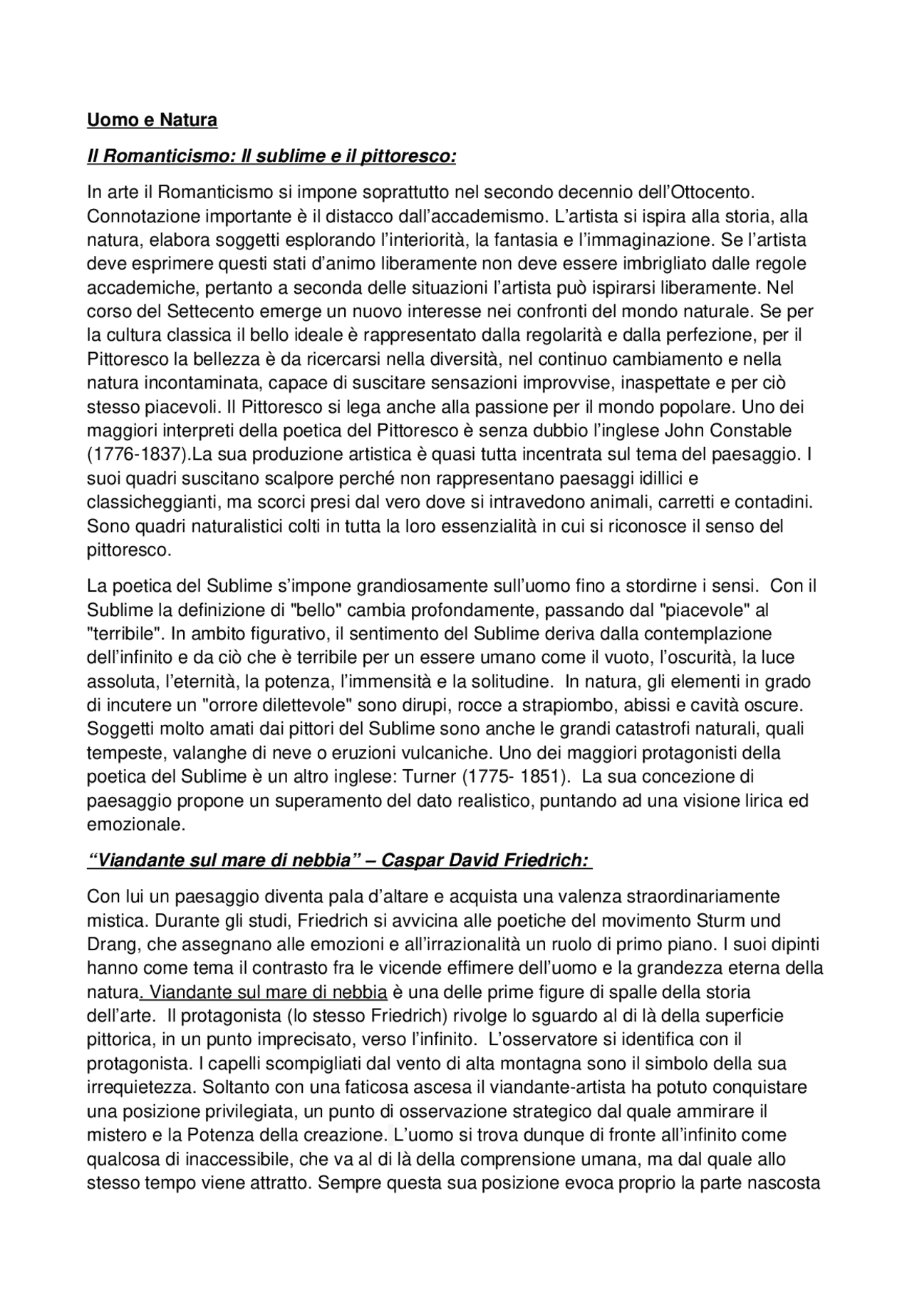 Breve Riassunto Programma Quinto Superiori Docsity