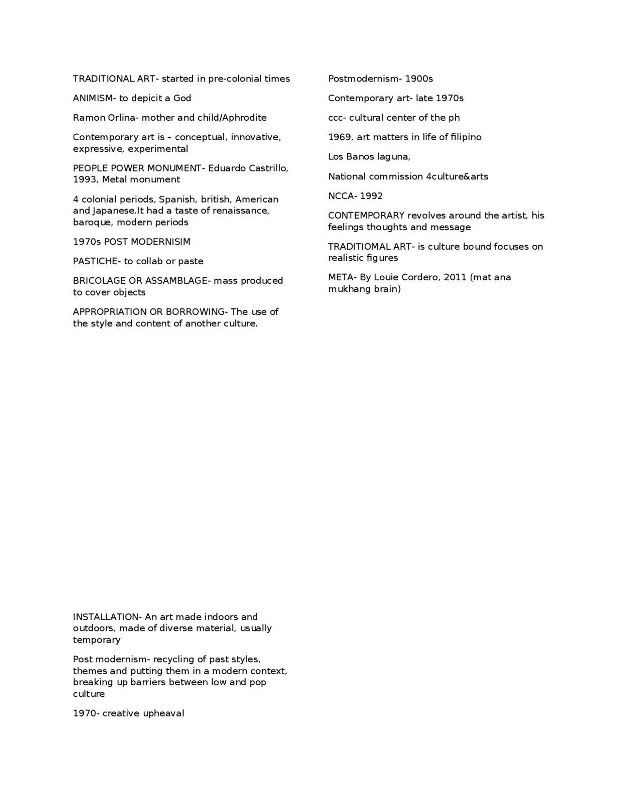 Cheat sheet/ reviewer on INTROPHILO - Docsity