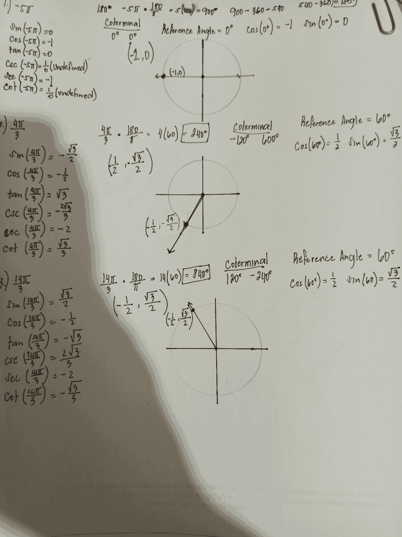 Pre Calculus Circular Function Docsity