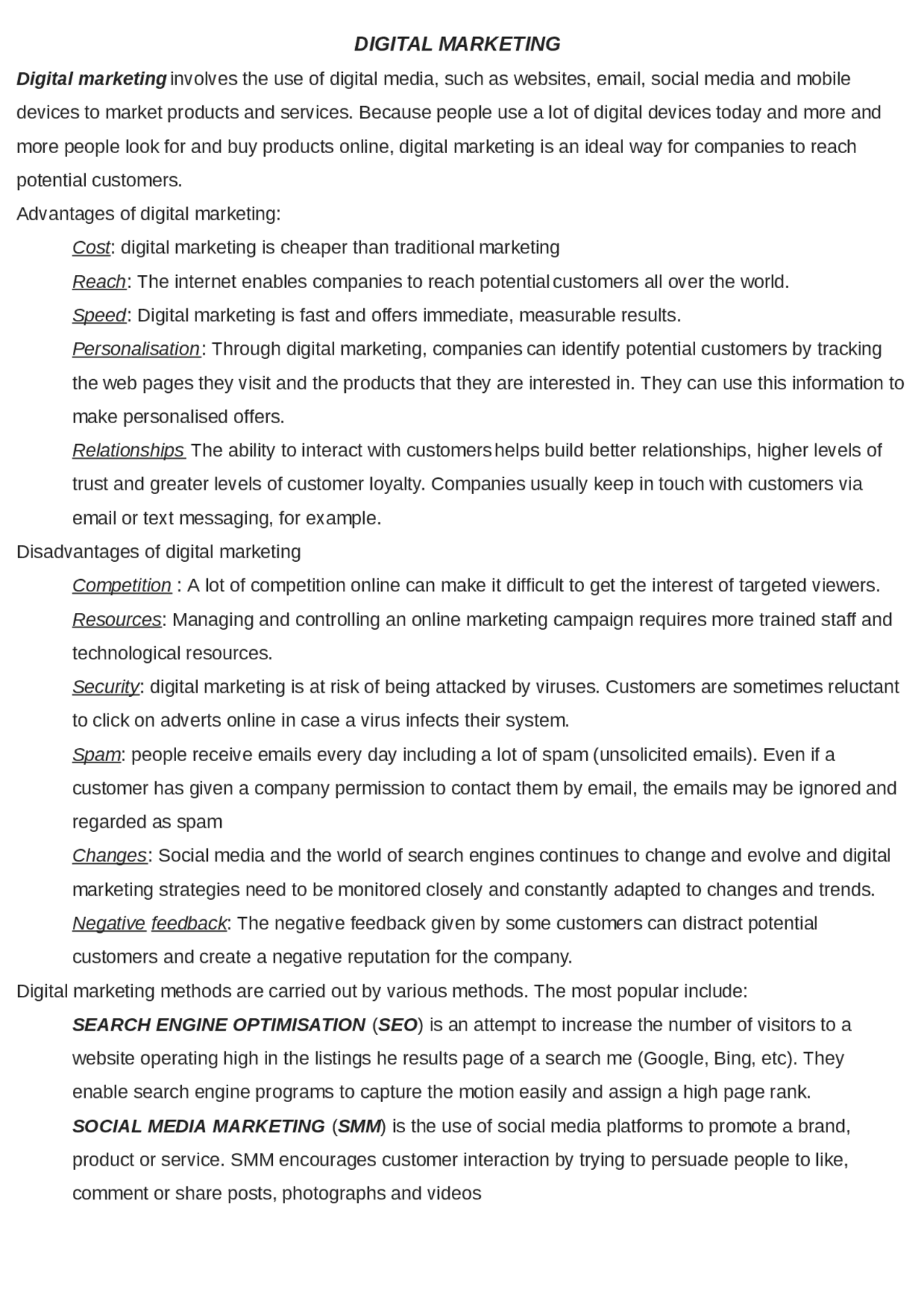 Introduction To Digital Marketing Docsity