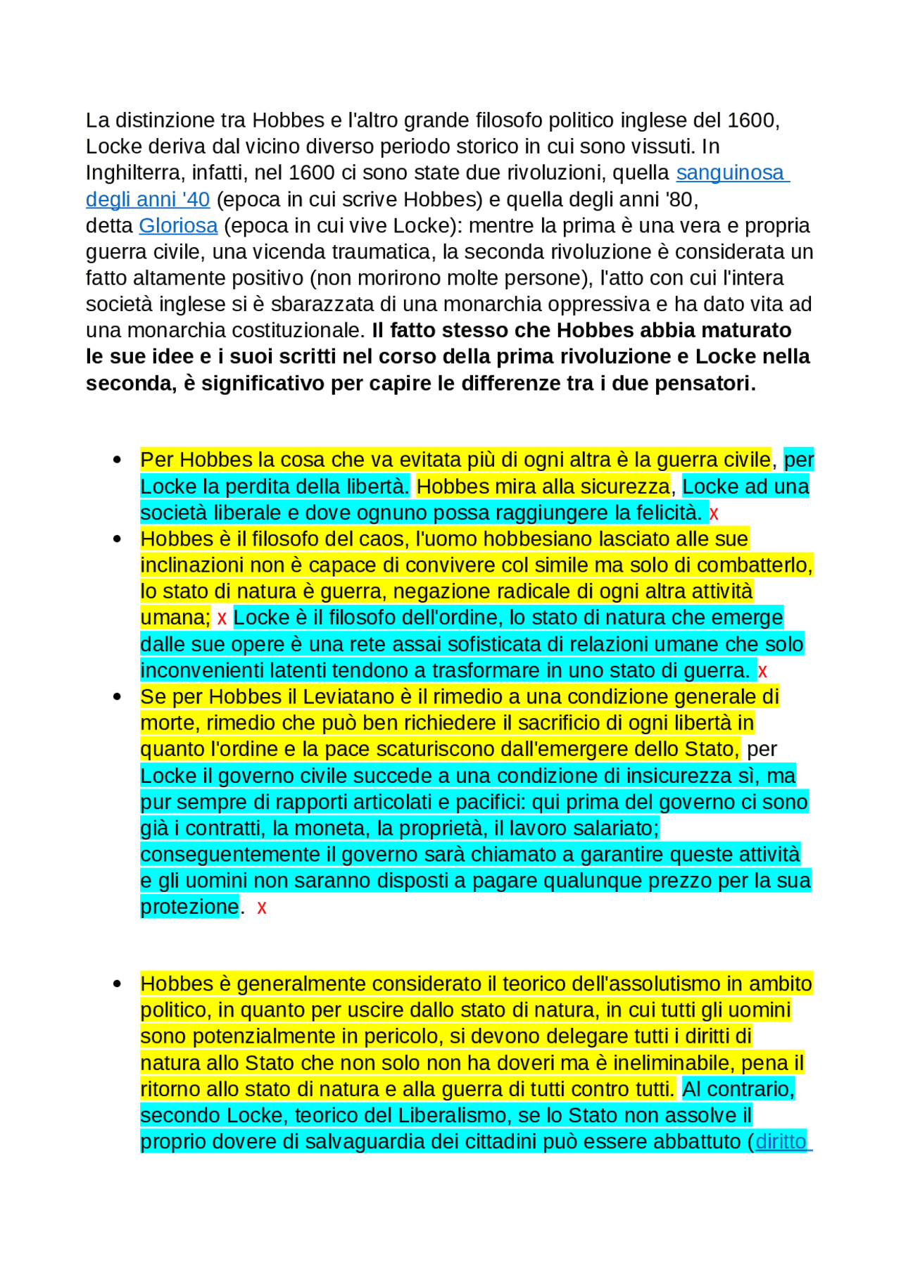 JOHN LOCKE VS. THOMAS HOBBES - Docsity