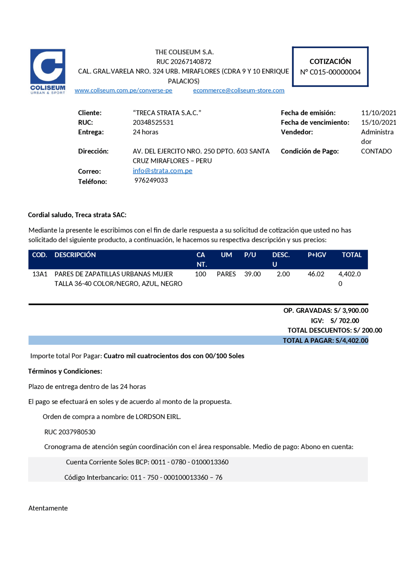 Cotizaciones - ejercicios ejemplos - Docsity