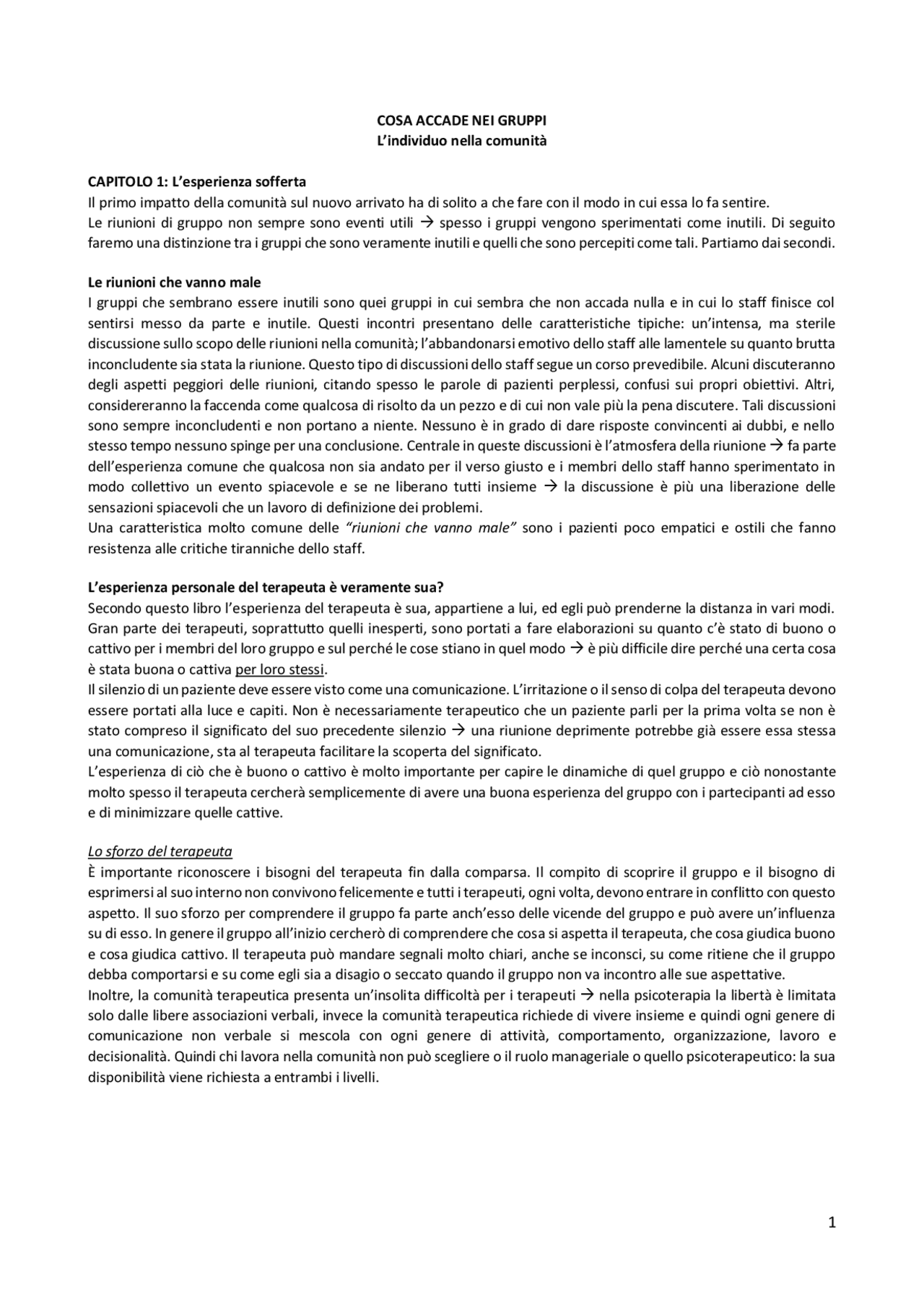 Riassunto Cosa Accade Nei Gruppi Docsity