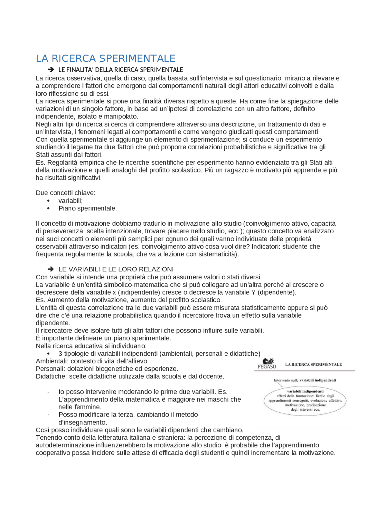 La Ricerca Sperimentale Docsity