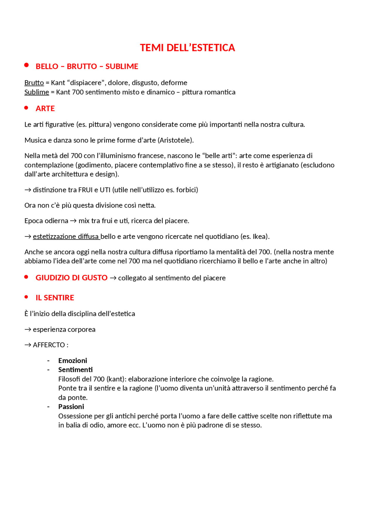 Temi Dellestetica Lezione 1 Docsity