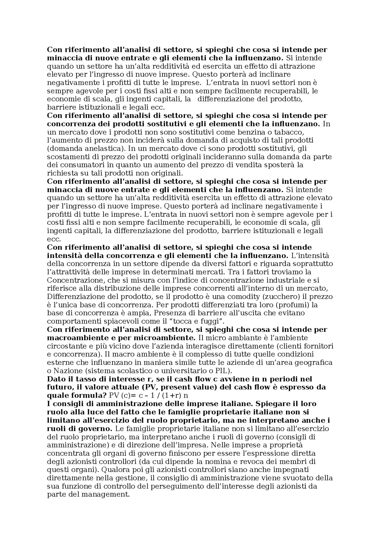 Paniere Strategia E Governo Dazienda Aperte Parte 1 Docsity