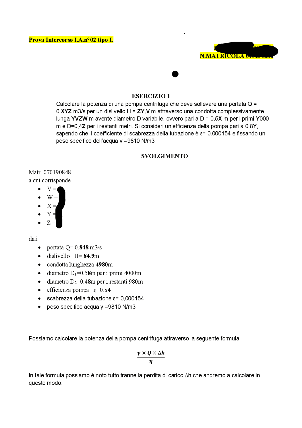 Elaborato Ingegneria Ambientale N2 Tipo L Superato Docsity