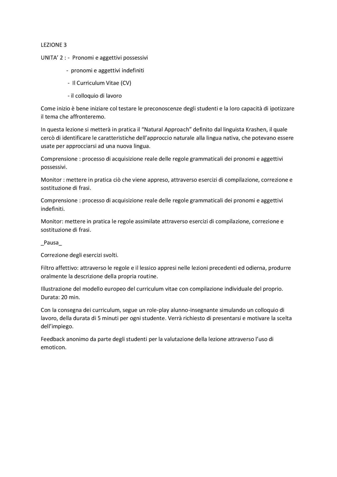 Apprendimento Linguistico Docsity