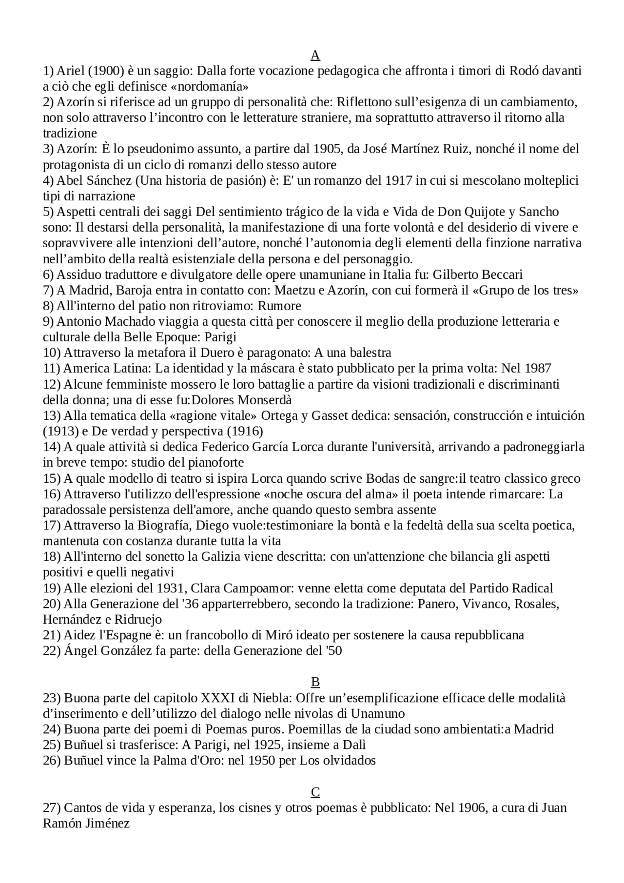 Letteratura Spagnola Lingue E Mercati L 12 Mercatorum Prove Desame