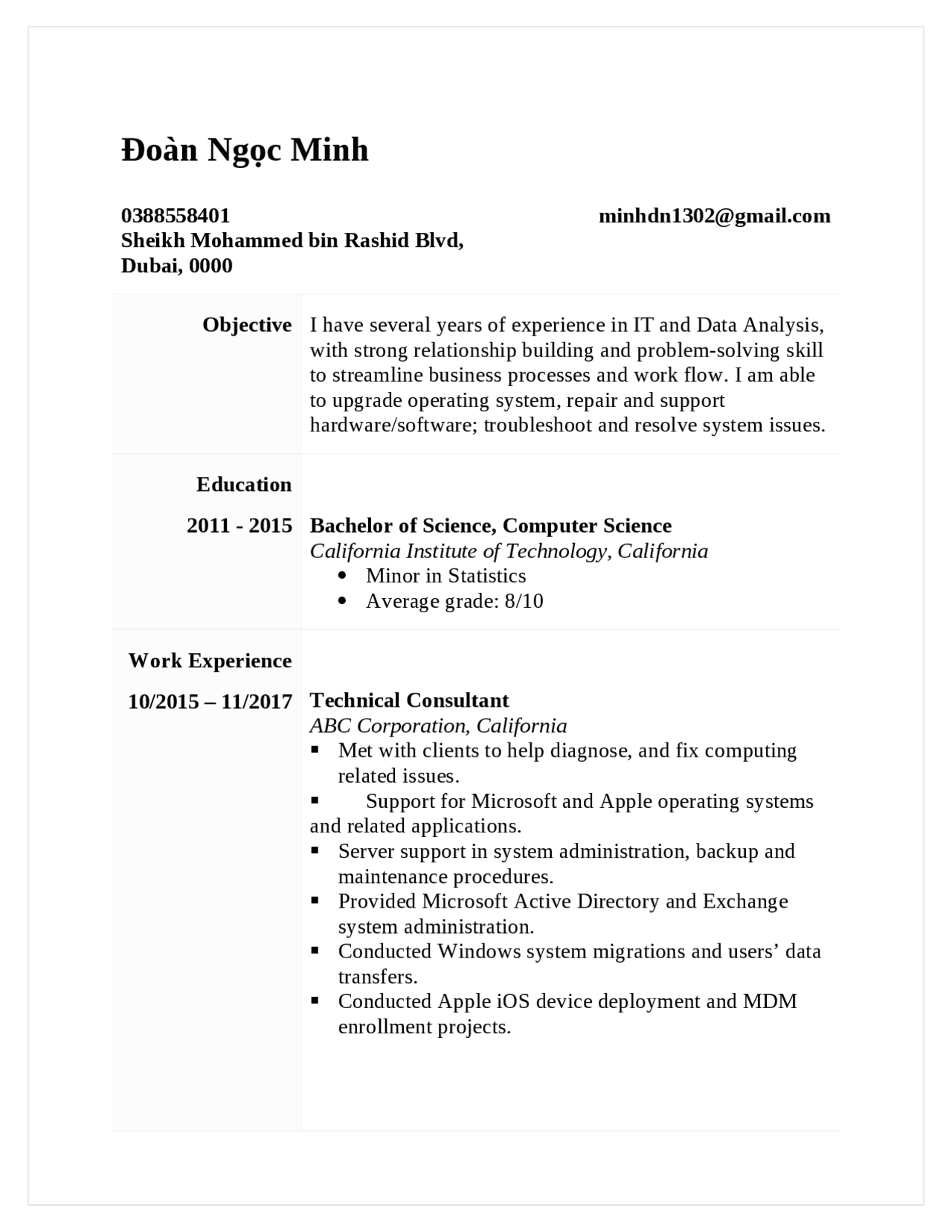 Writing Cv Curriculum Vitae Docsity