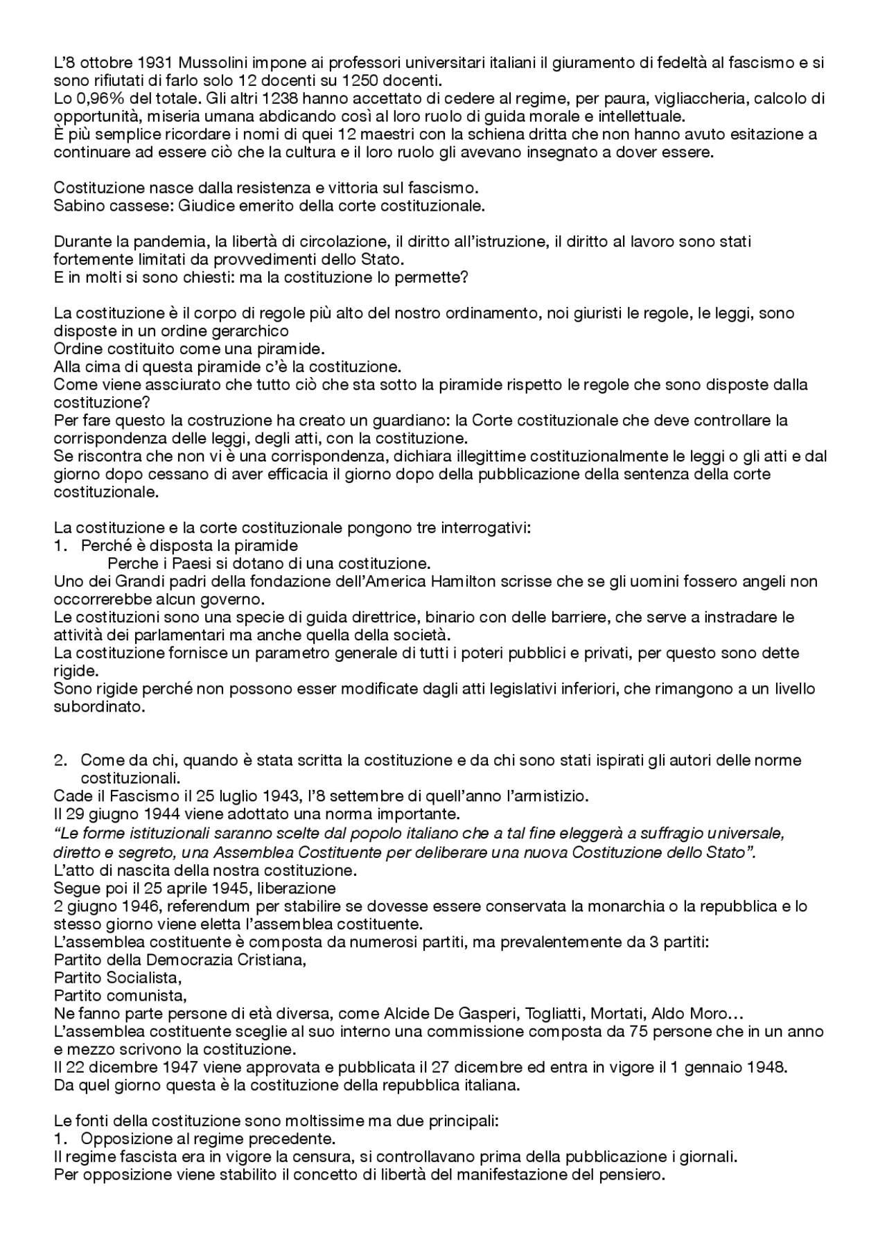 Educazione Civica Cittadinanza E Costituzione Schemi E Mappe